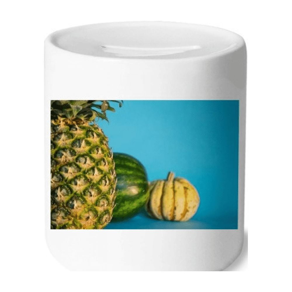 Tropical Fruit Pineapple Fresh Picture Money Box Cerac Coin Case Piggy ...