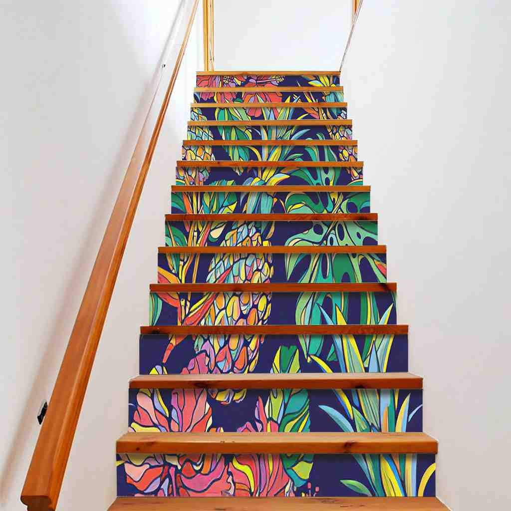 Tropical Fruit Stair Sticker Decal Pineapple Stair Sticker Psychedelic ...