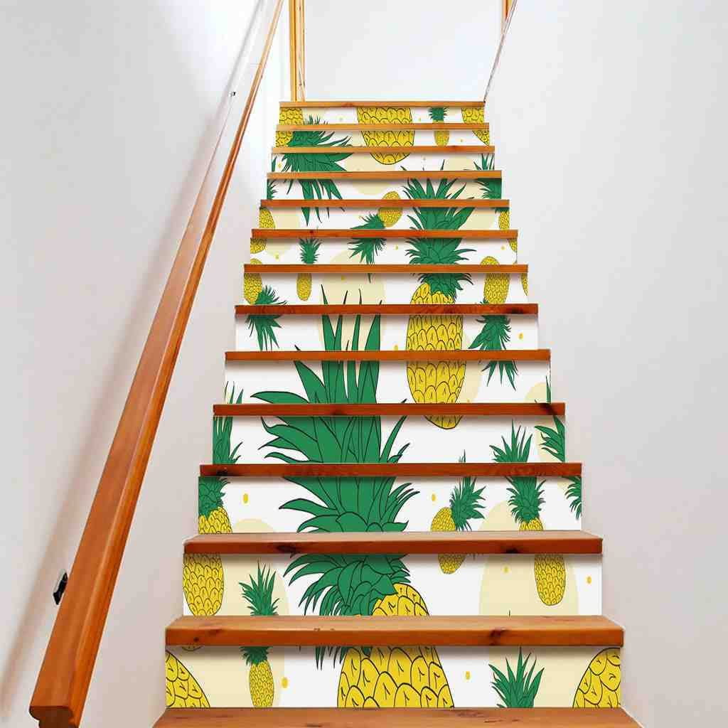 Tropical Fruit Stair Sticker Decal Pineapple Stair Sticker Psychedelic ...