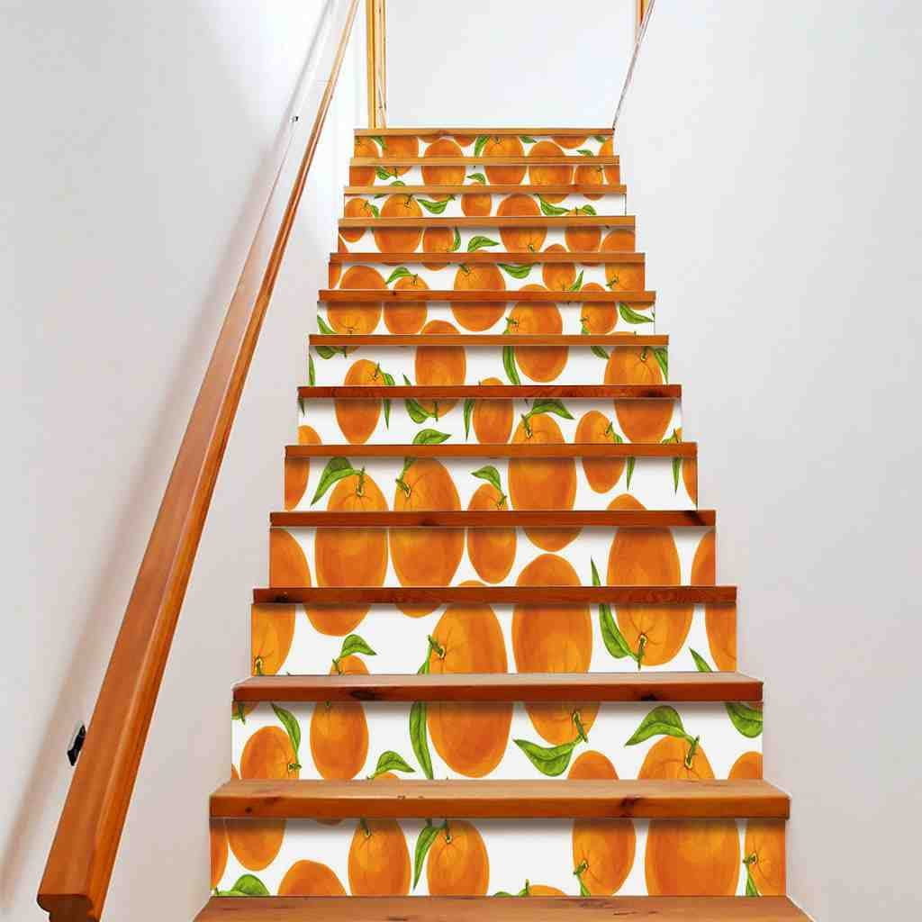 Tropical Fruit Stair Stickers Cartoon Food Stairway Decals Avocado ...
