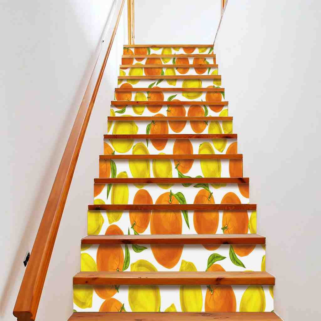 Tropical Fruit Stair Stickers Cartoon Food Stairway Decals Avocado ...