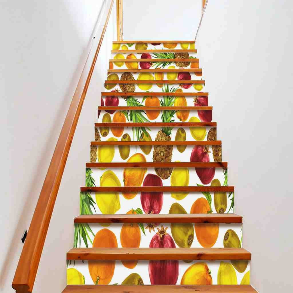 Tropical Fruit Stair Stickers Cartoon Food Stairway Decals Avocado ...