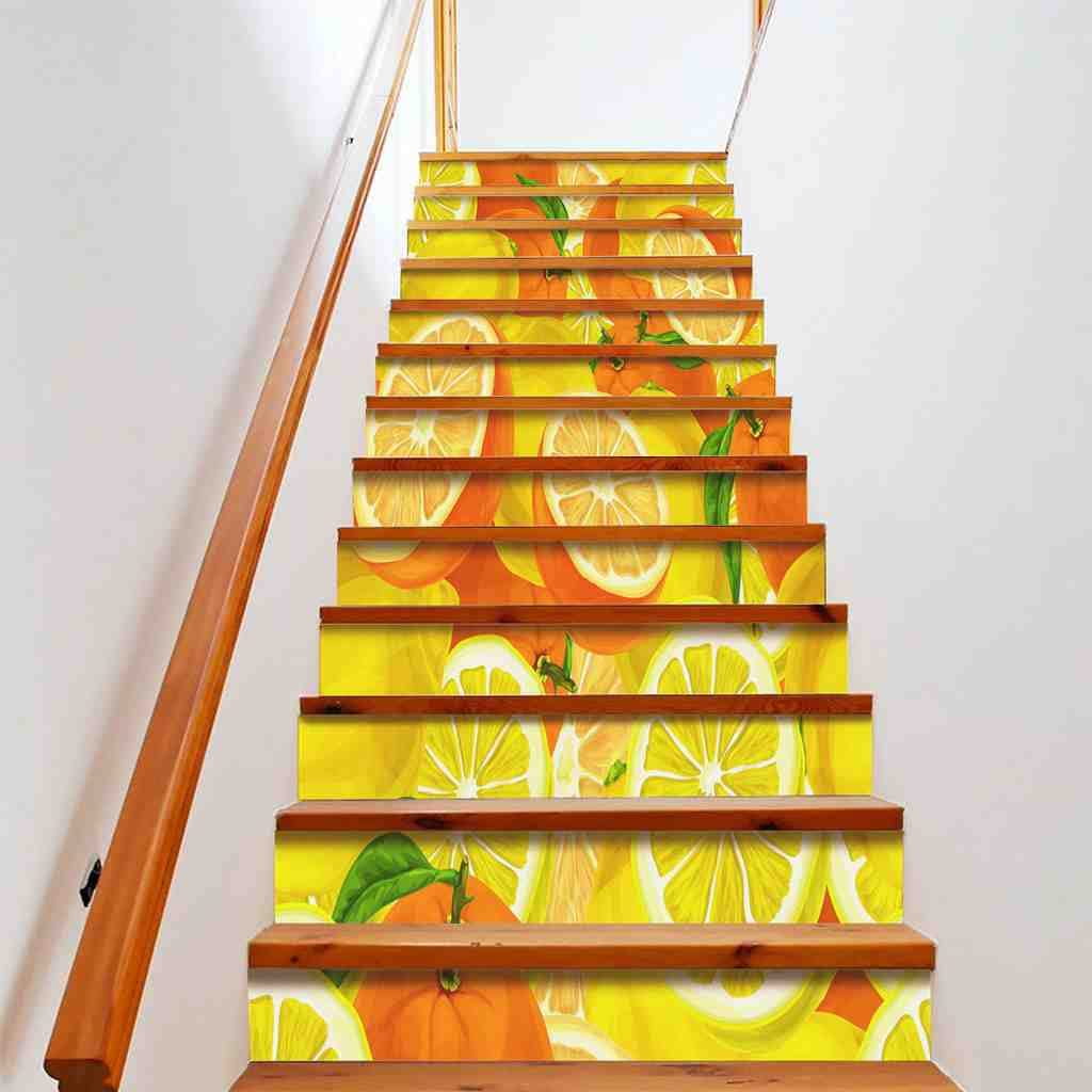 Tropical Fruit Stair Stickers Cartoon Food Stairway Decals Avocado ...