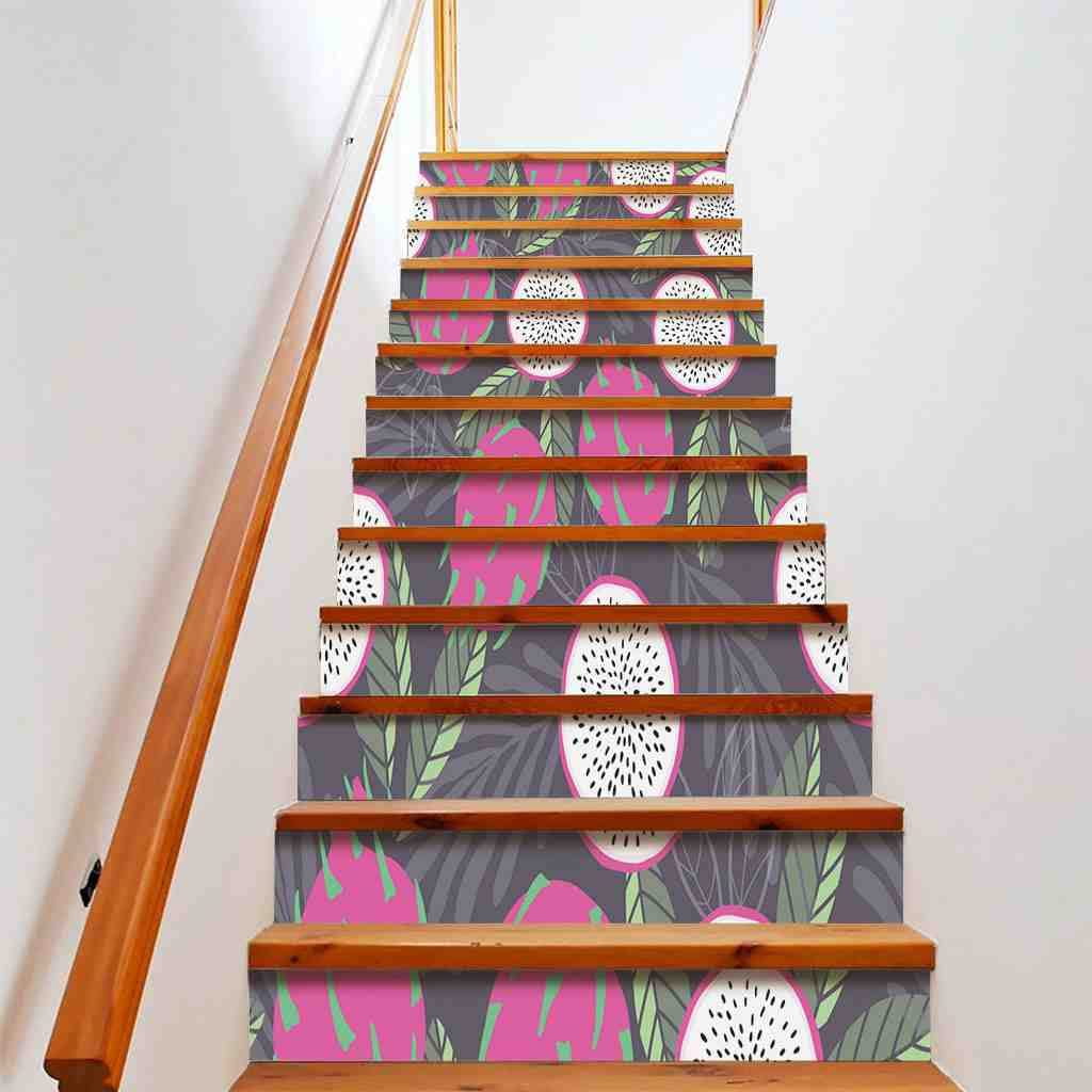 Tropical Fruit Stair Stickers Cartoon Food Stairway Decals Avocado ...