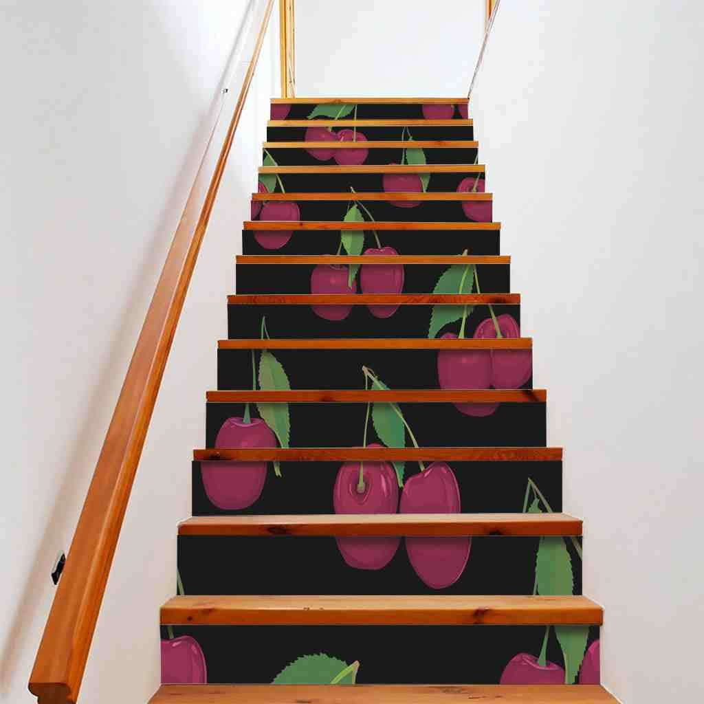 Tropical Fruit Stair Stickers Cartoon Food Stairway Decals Avocado ...