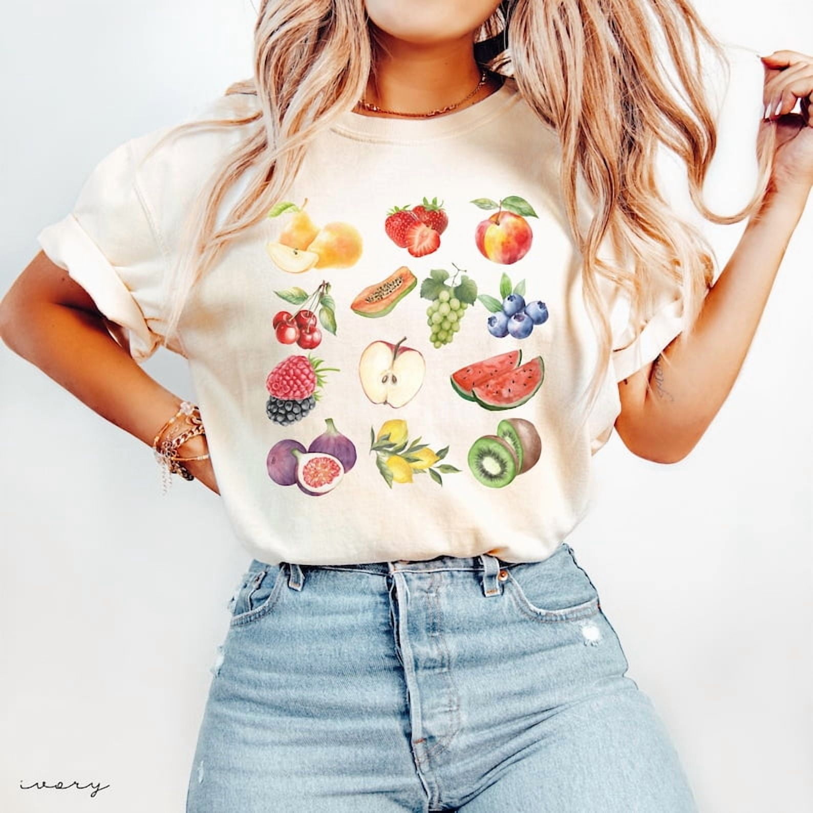 Tropical Fruit T-Shirt, Cute Fruity Shirt, Cottagecore Lemon Citrus ...