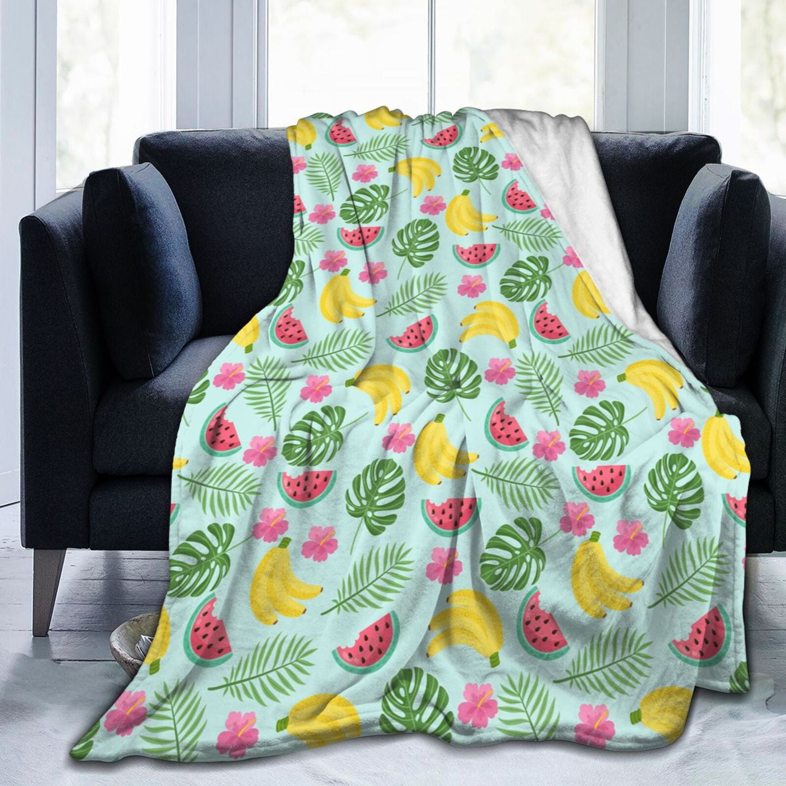 Tropical Fruit of Watermelon Pattern Throw Blanket Soft Cozy Warm ...
