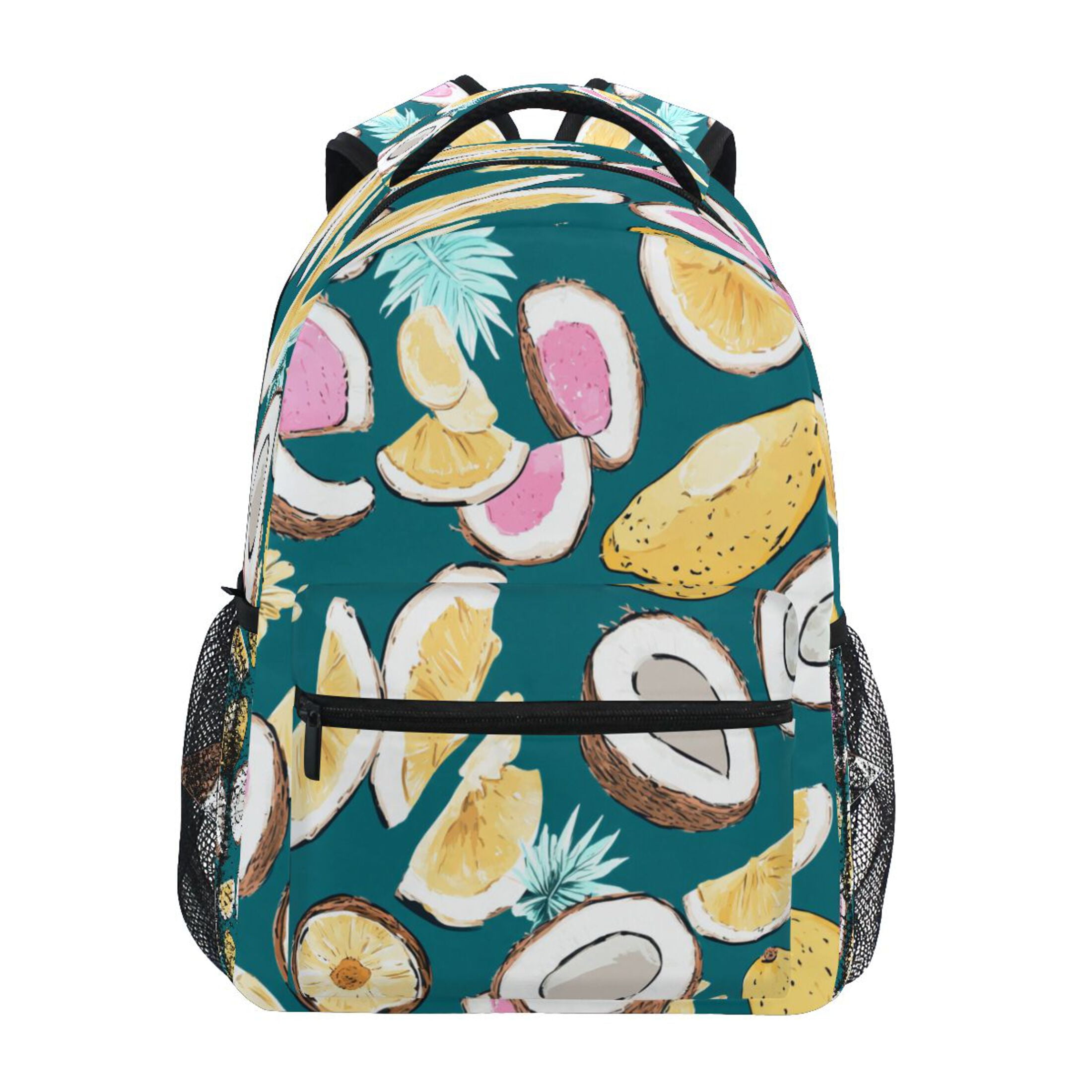 Tropical Fruits Design Stylish Large Backpack 15L Self-Standing Durable ...