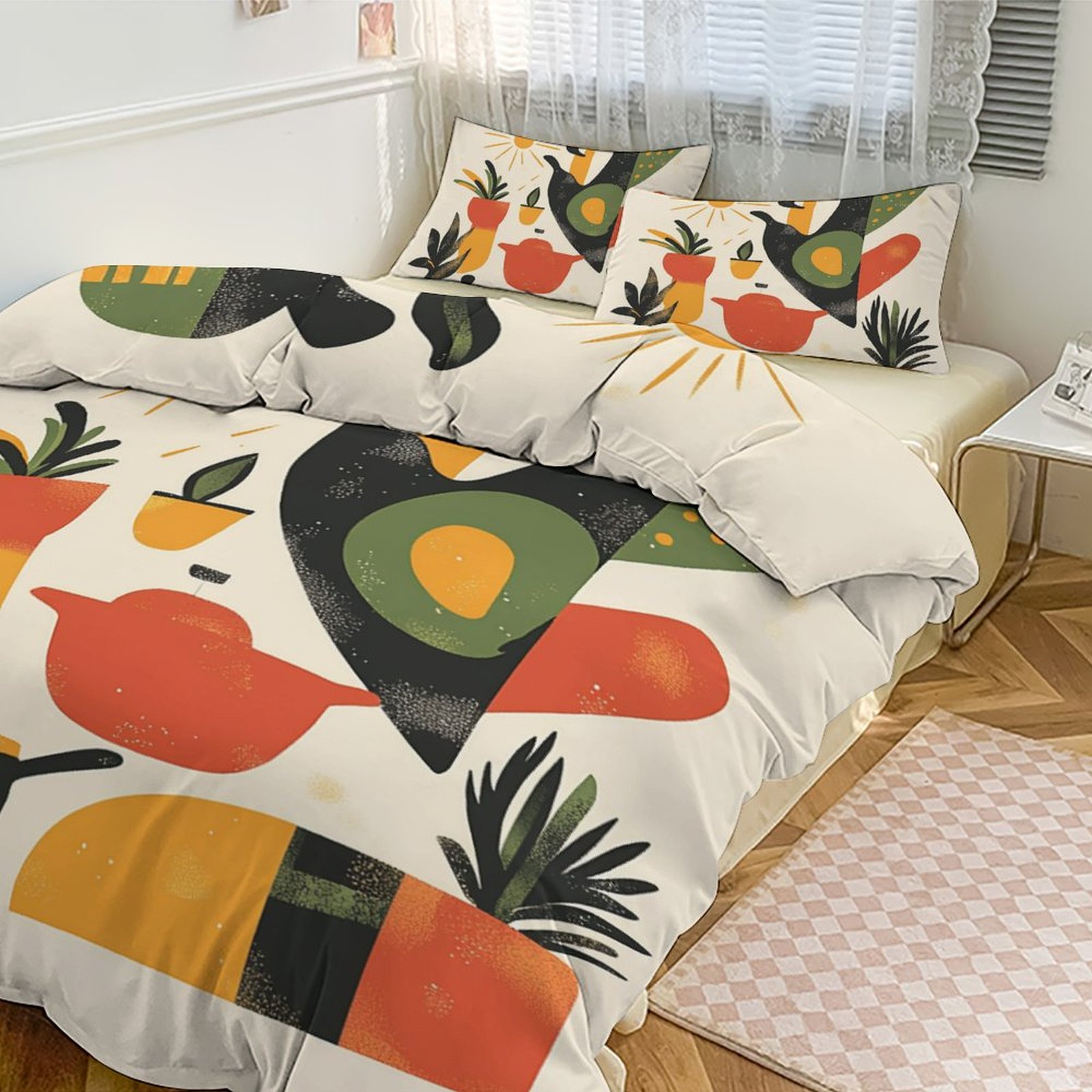 Tropical Fruits with Exotic Flavors Bedding Set with Zipper Closure for ...
