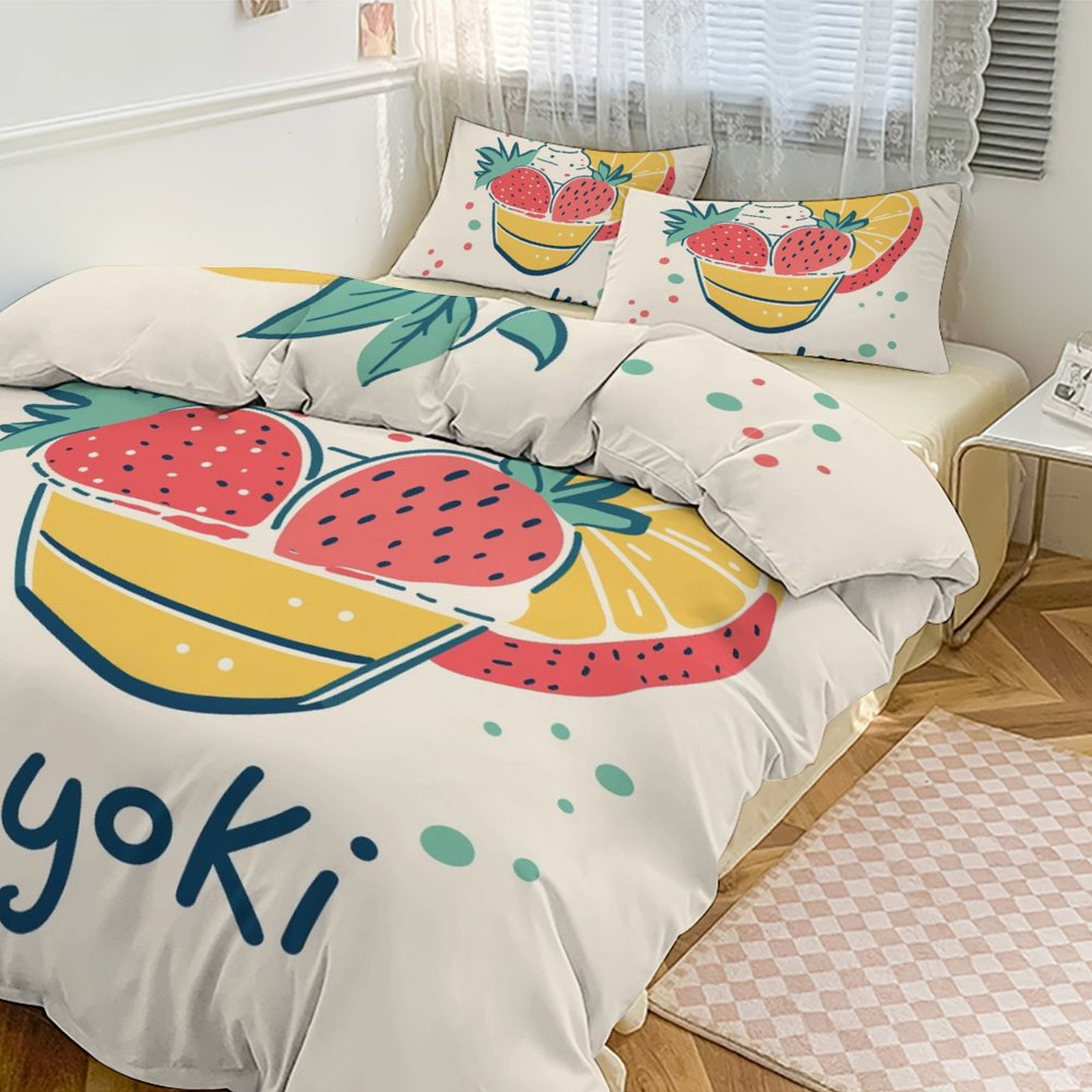 Tropical Fruits with Exotic Flavors Bedding Set with Zipper Closure for ...