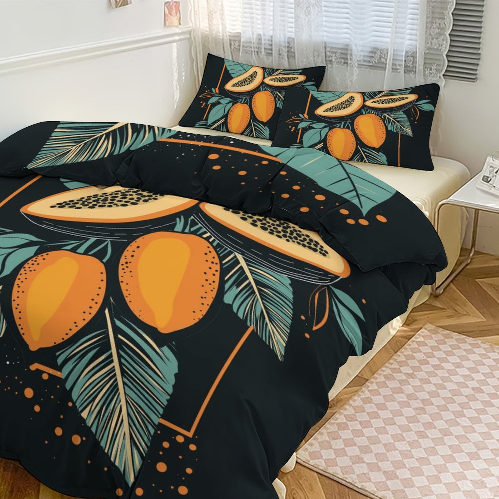 Tropical Fruits with Exotic Flavors Bedding Set with Zipper Closure for ...