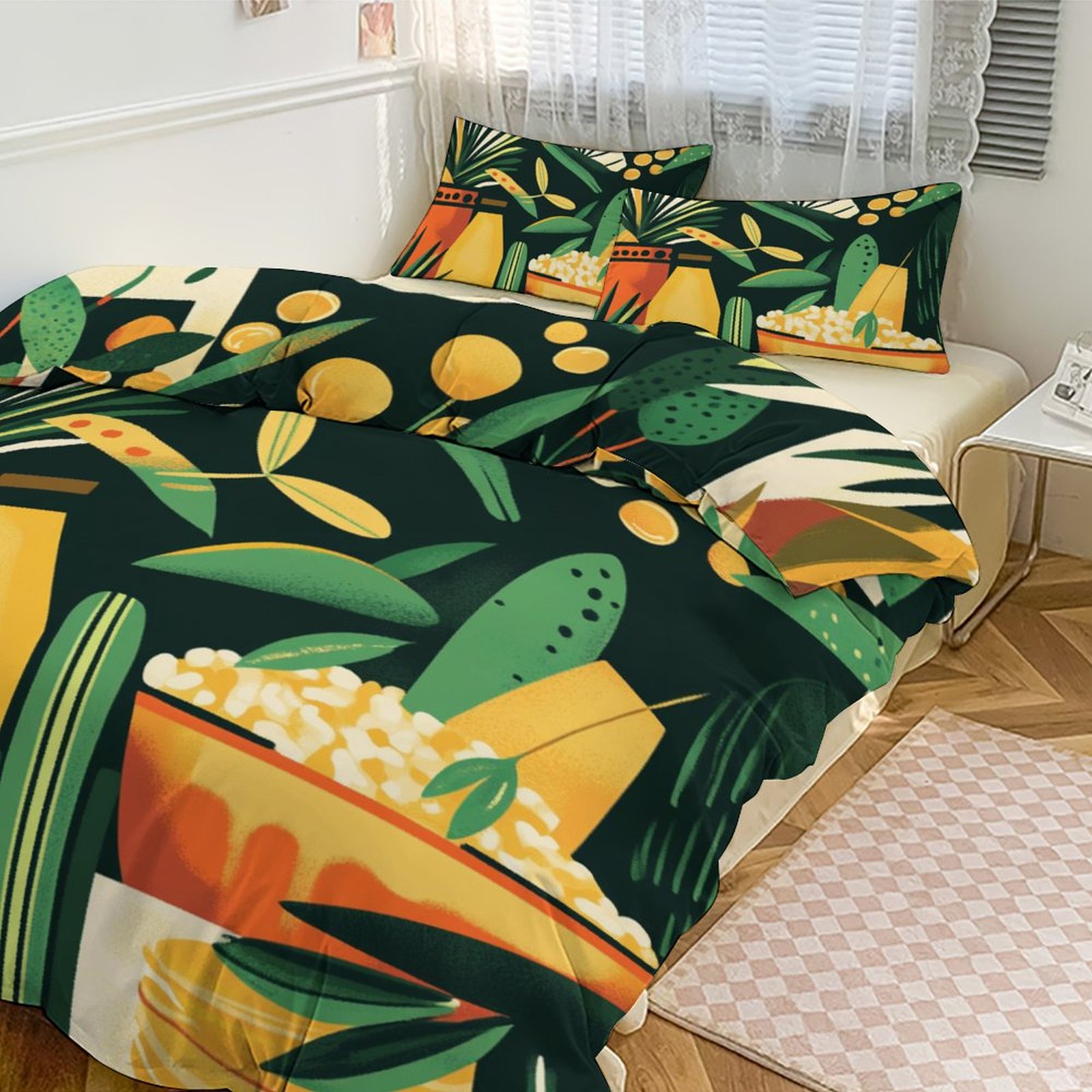 Tropical Fruits with Exotic Flavors Bedding Set with Zipper Closure for ...