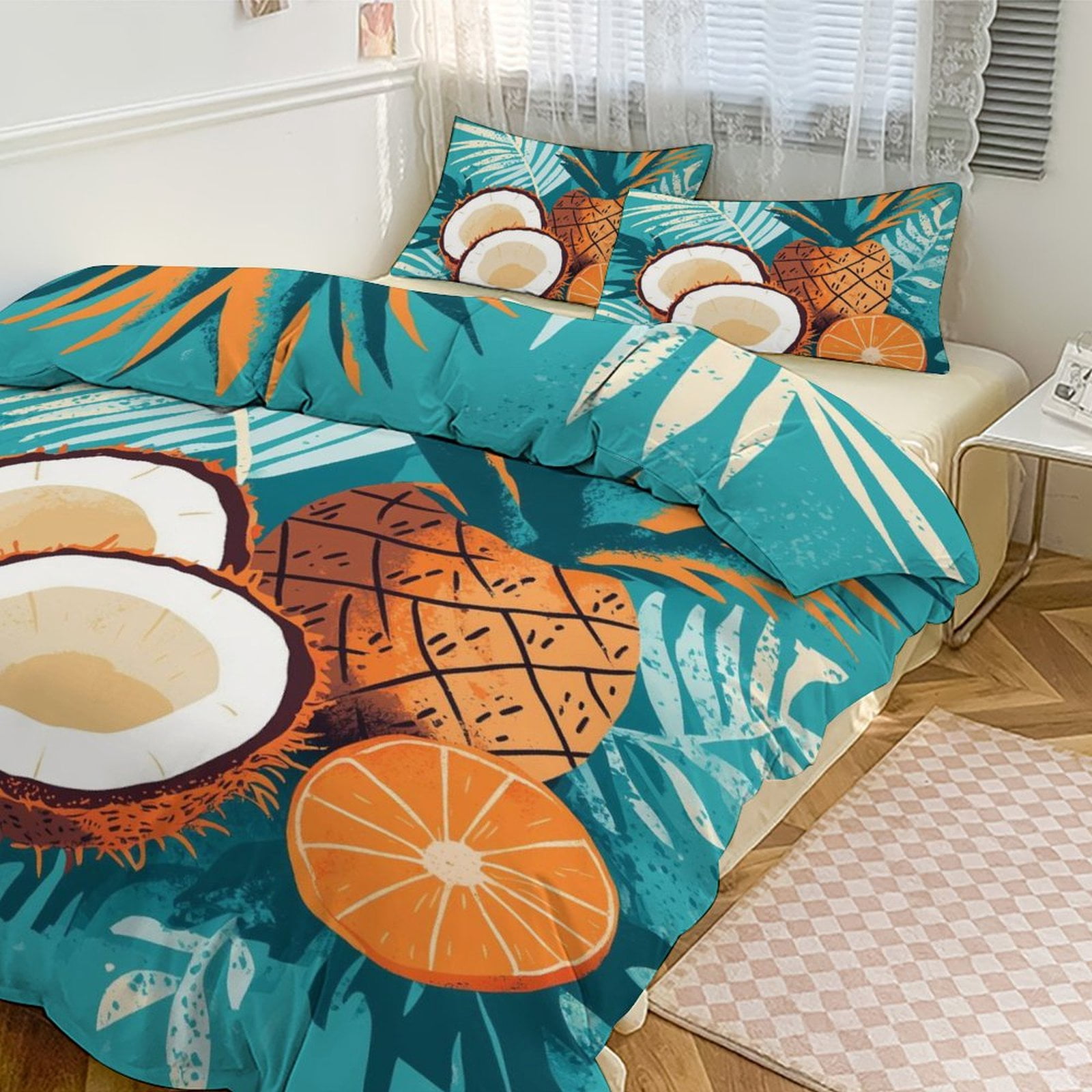 Tropical Fruits with Exotic Flavors Bedding Sets Twin Duvet Cover 3 ...