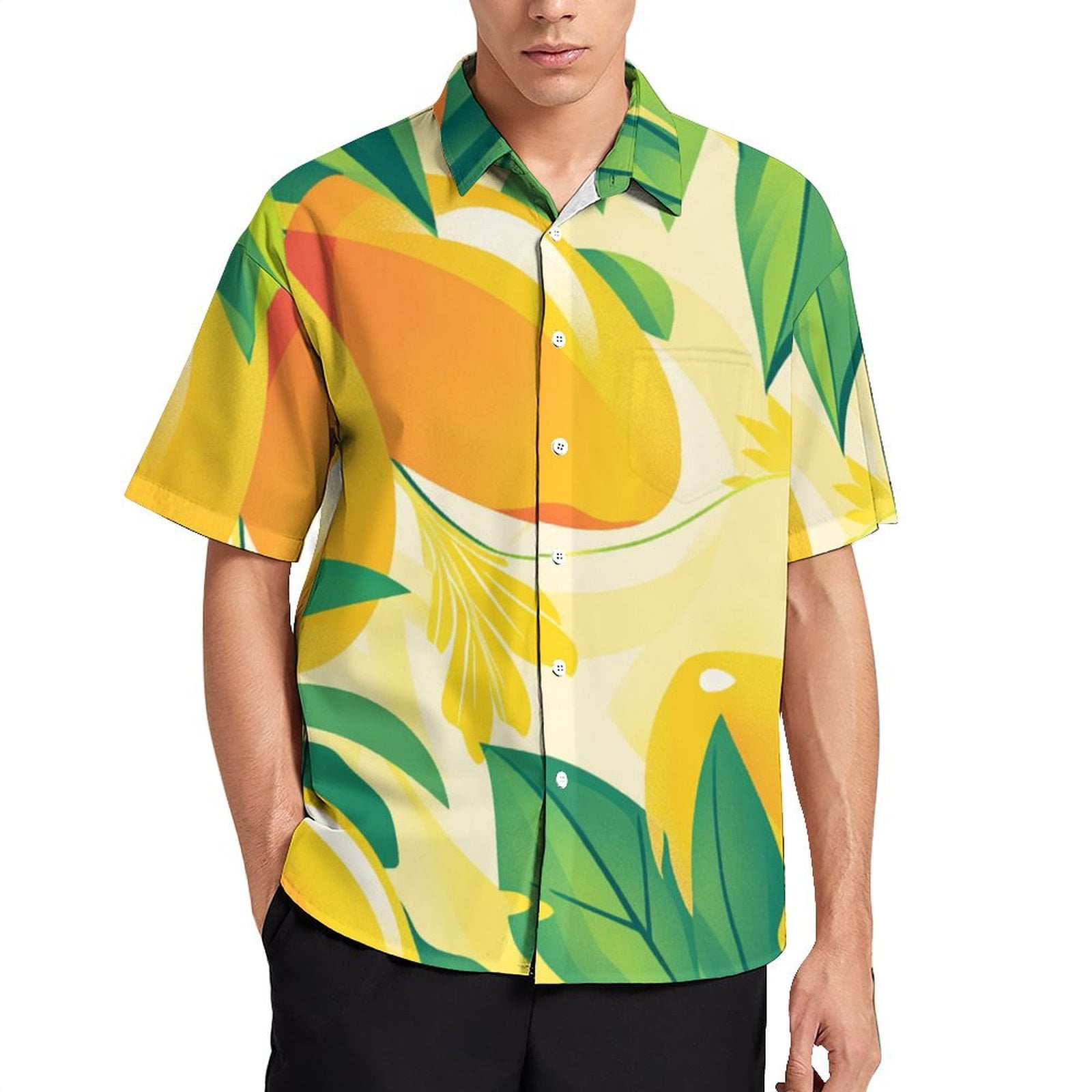 Tropical Fruits with Exotic Flavors Men's Shirt Short Sleeves Printed ...