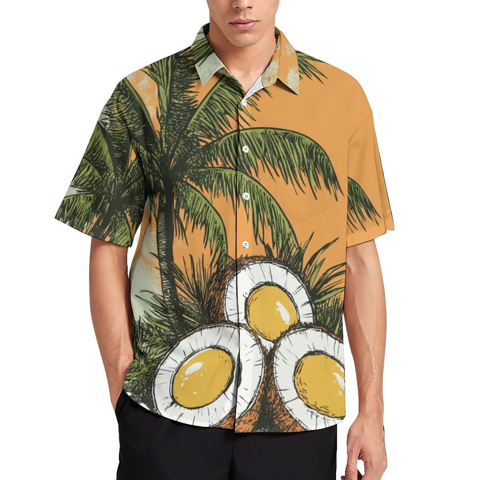 Tropical Fruits with Exotic Flavors Men's Shirt Short Sleeves Printed ...