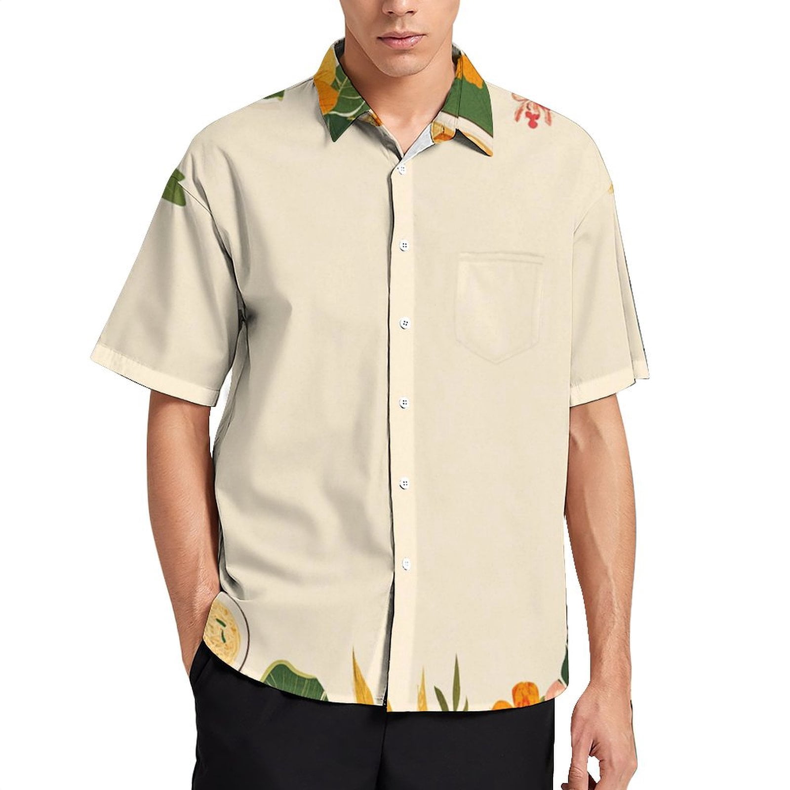 Tropical Fruits with Exotic Flavors Men's Shirt Short Sleeves Printed ...