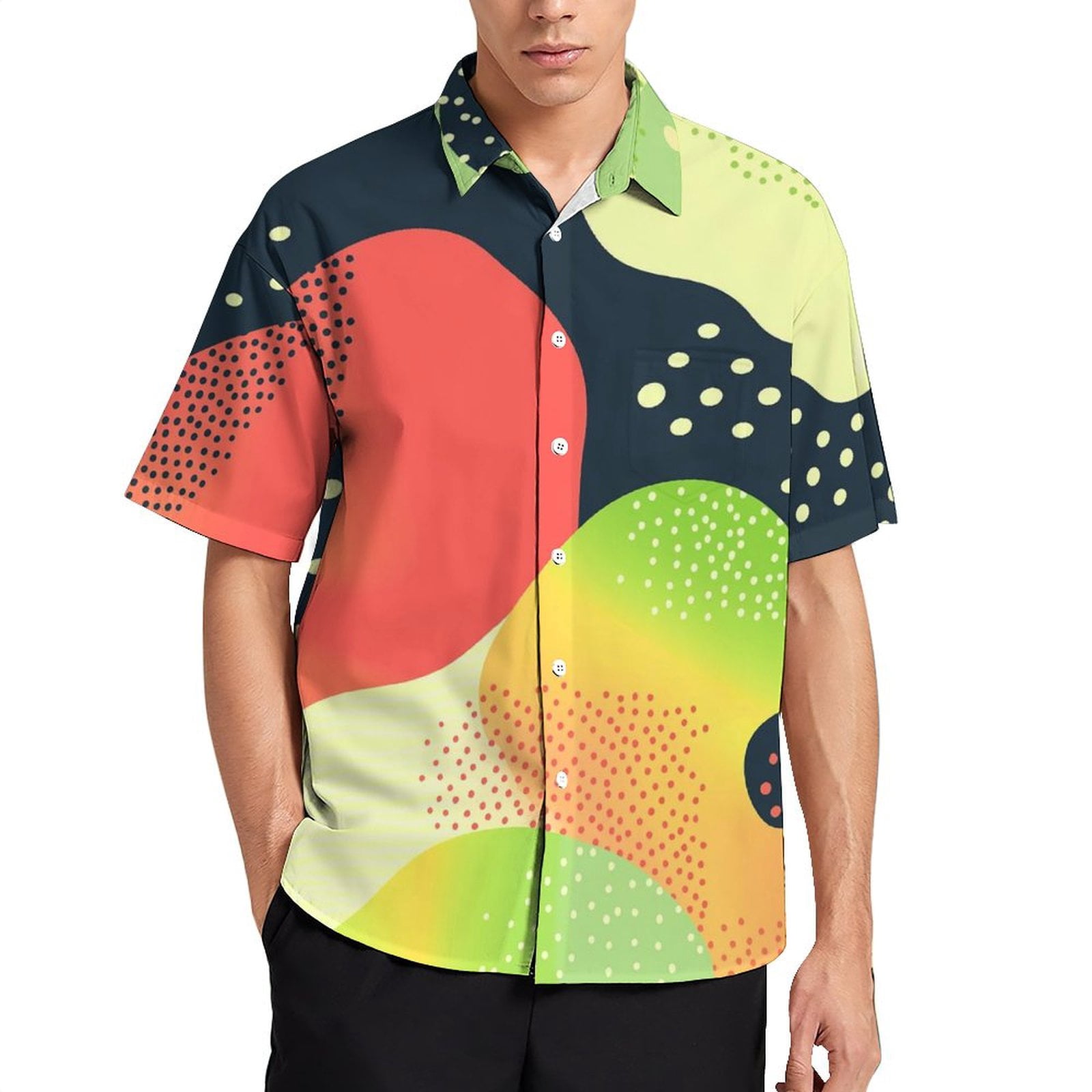 Tropical Fruits with Exotic Flavors Men's Shirt Short Sleeves Printed ...
