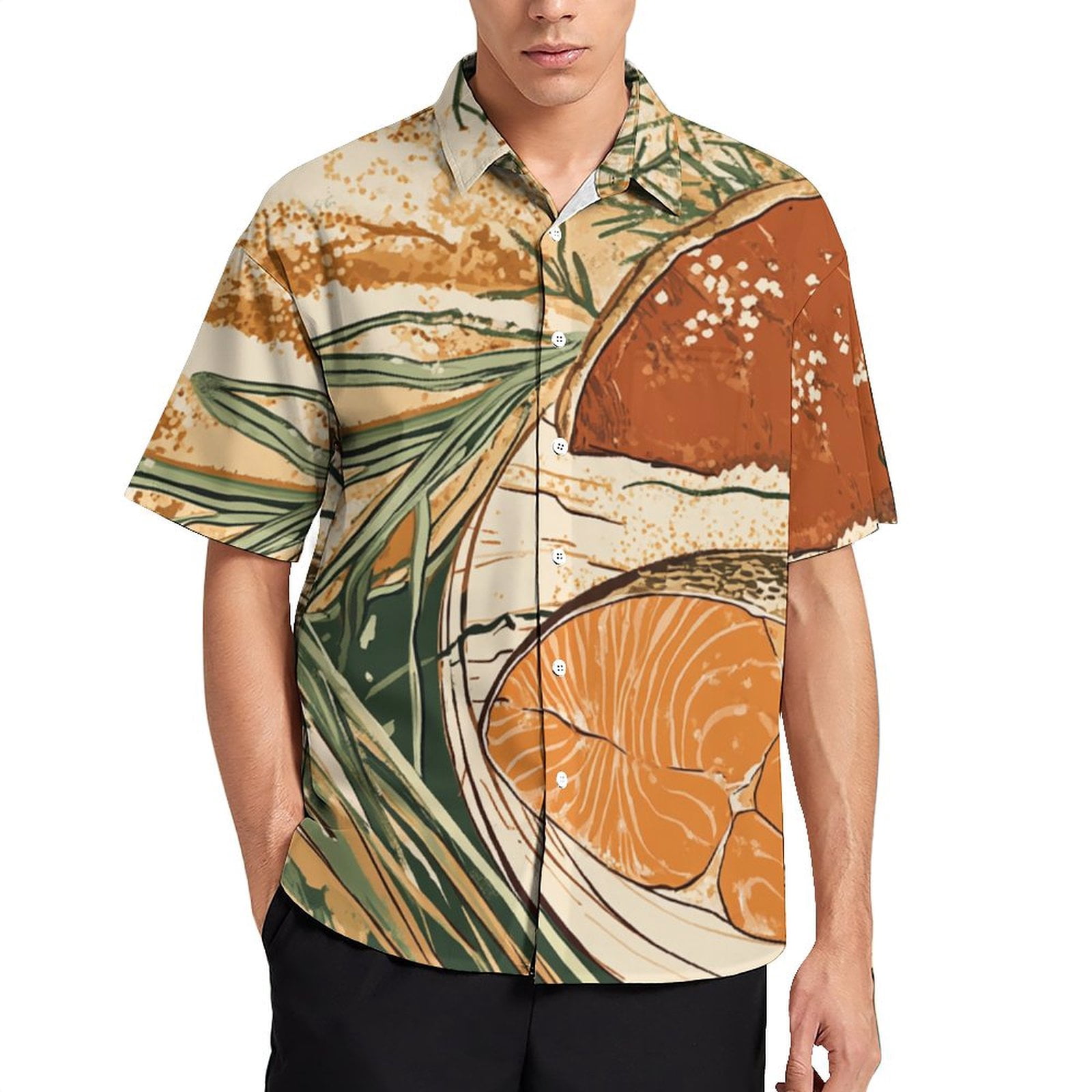 Tropical Fruits with Exotic Flavors Men's Shirts Short Sleeve Casual ...