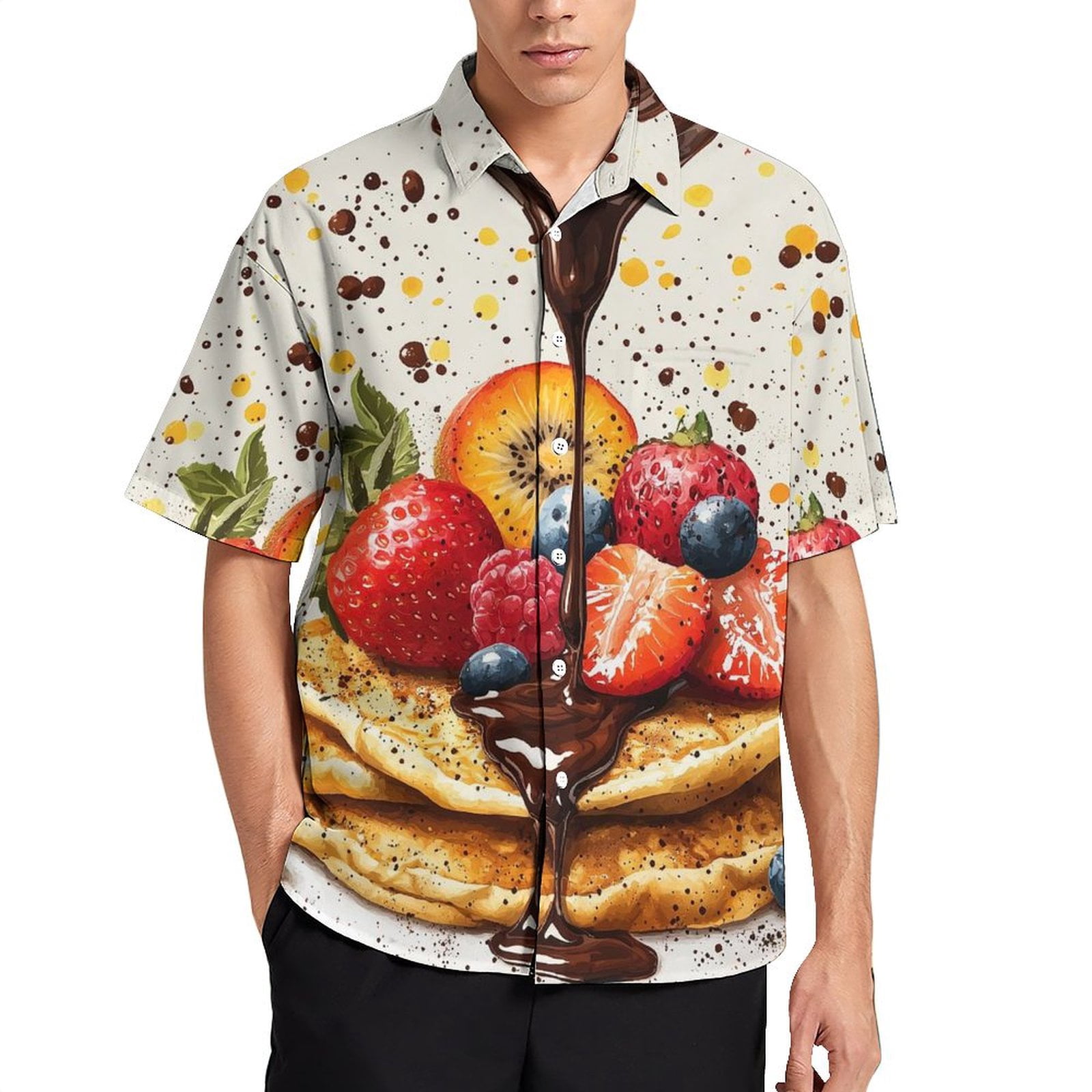 Tropical Fruits with Exotic Flavors Men's Shirts Short Sleeve Casual ...