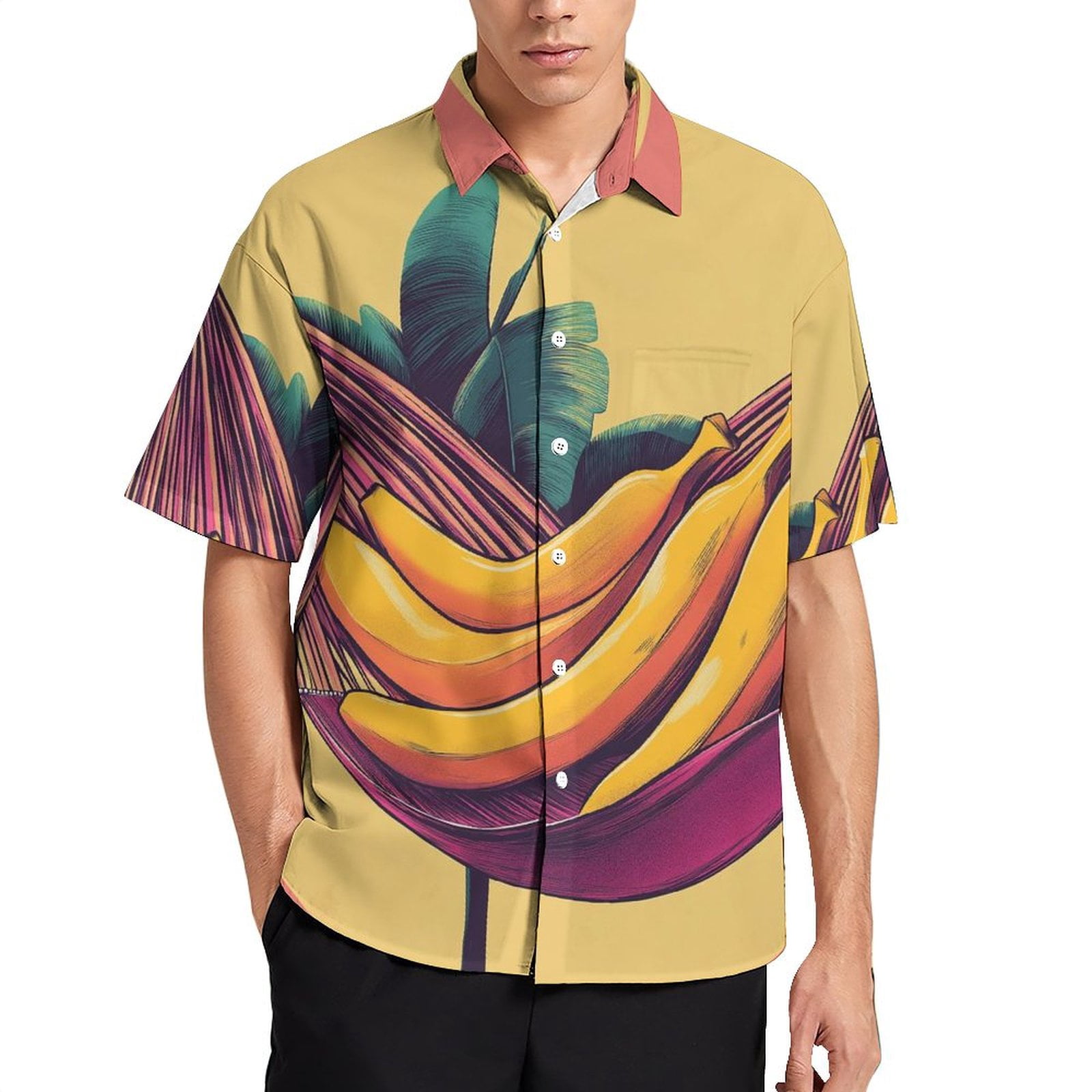 Tropical Fruits with Exotic Flavors Men's Shirts Short Sleeve Casual ...