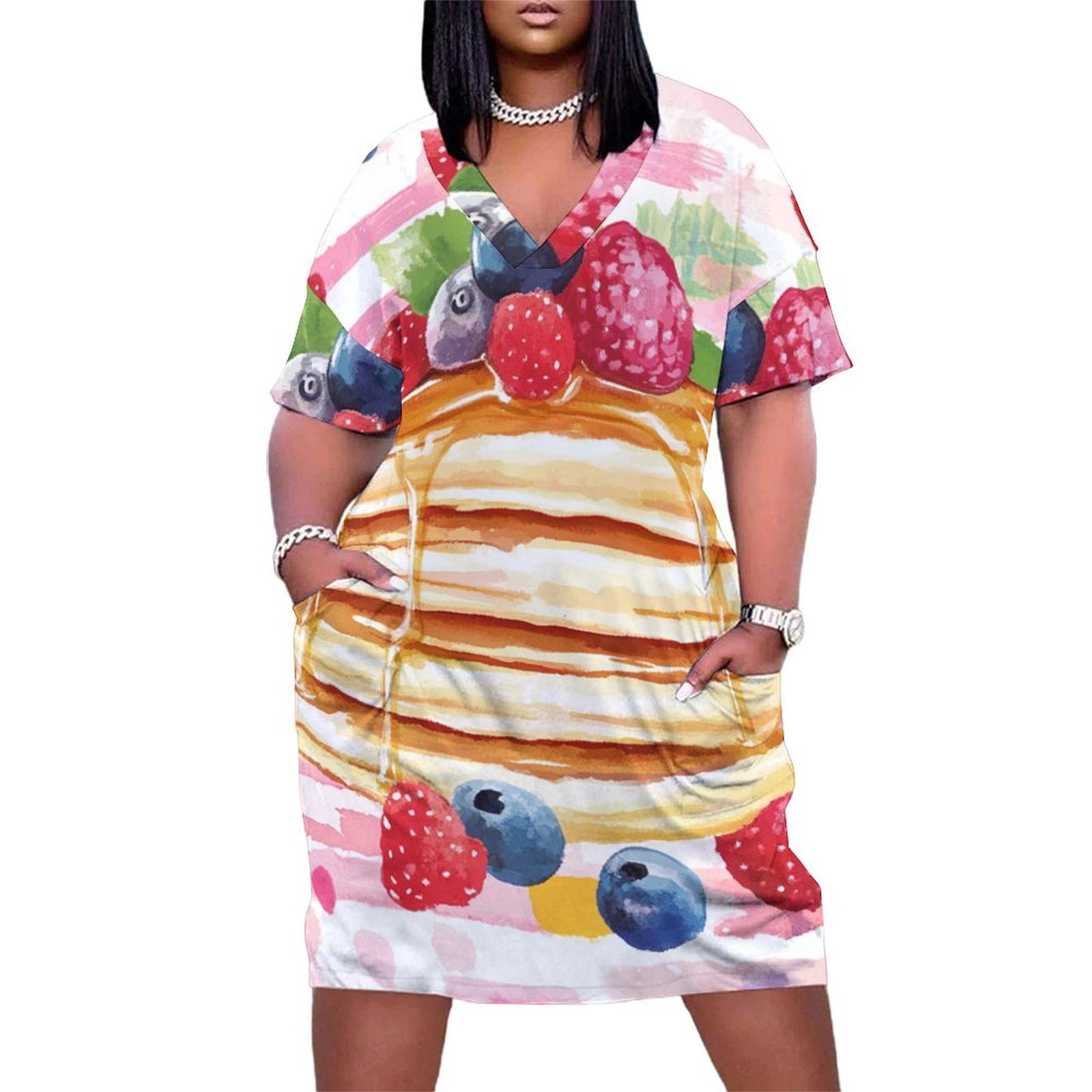 Tropical Fruits with Exotic Flavors Summer Sundress for Curve Women ...