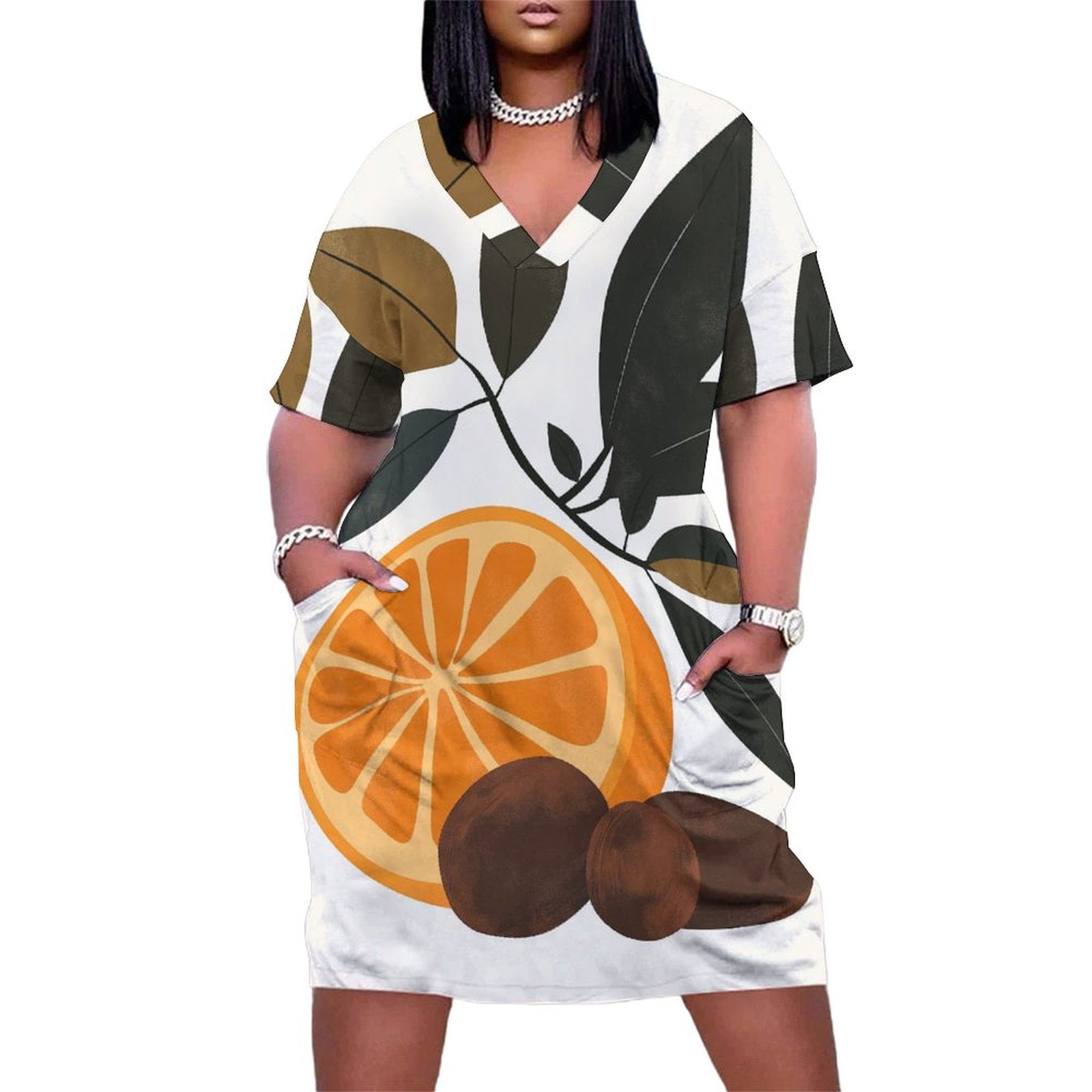 Tropical Fruits with Exotic Flavors Summer Sundress for Curve Women ...