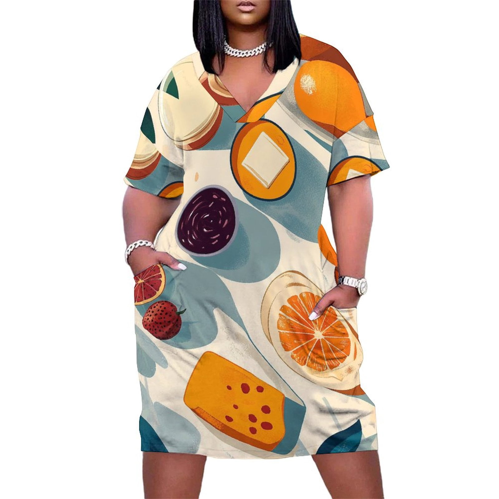 Tropical Fruits with Exotic Flavors Women's Summer Short Sleeve Casual ...