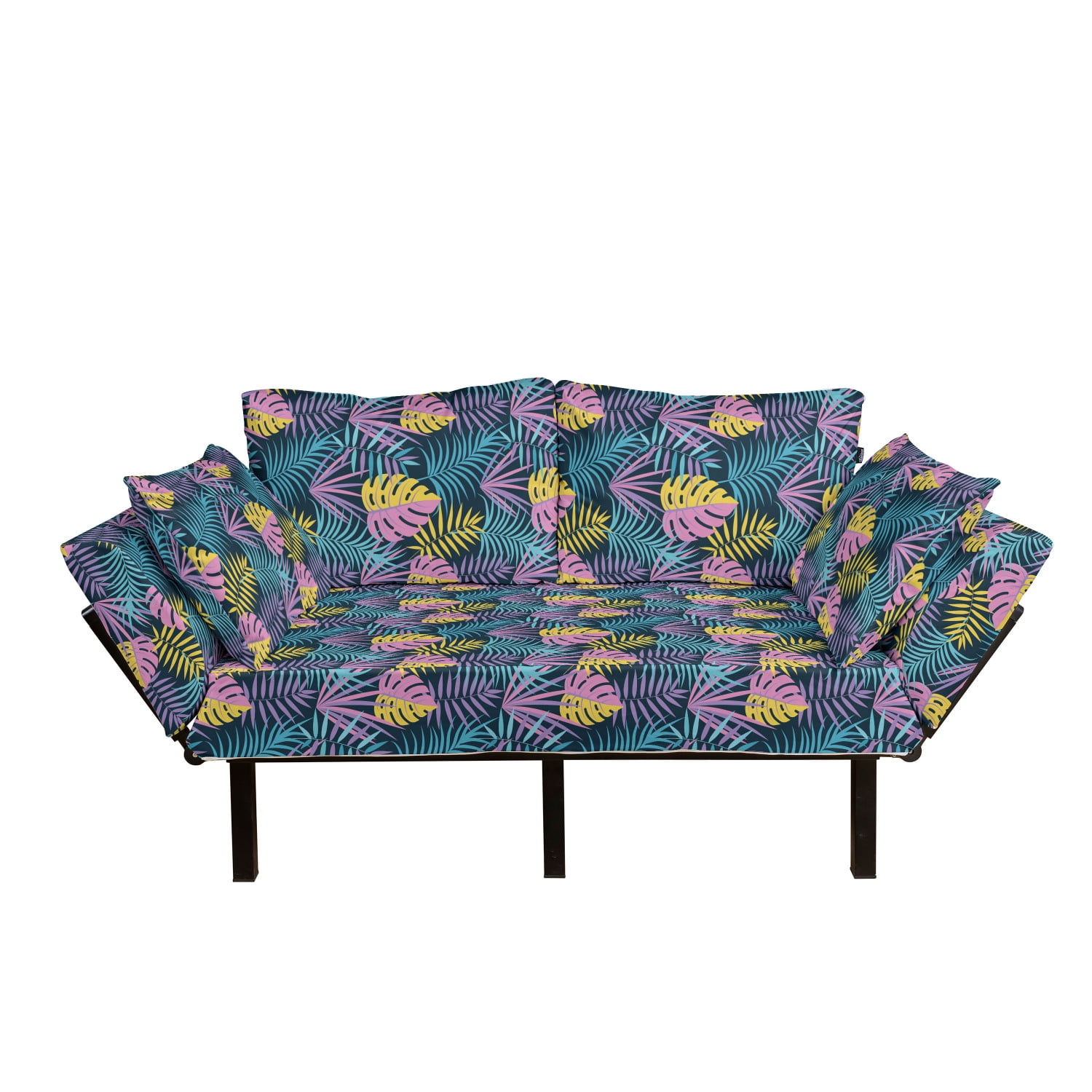 Tropical Futon Couch, Jungle Leaves Summer Season Design Ornamental ...