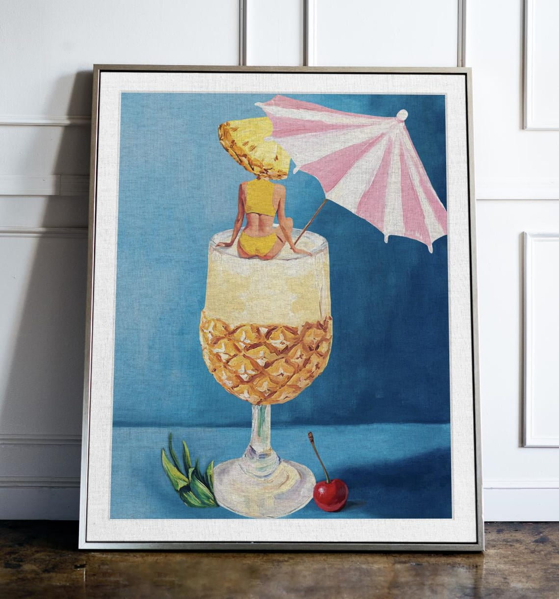 Tropical Girl'S Pina Colada Pineapple Cocktail Bar Poster - Fun Home ...