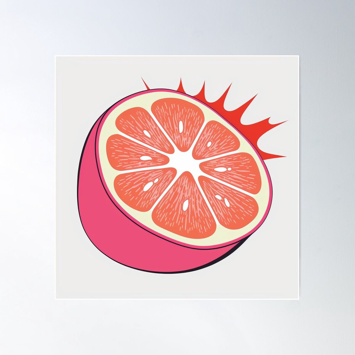 Tropical Grapefruit Poster Wall Art, Modern Wall Decor For Living Room ...