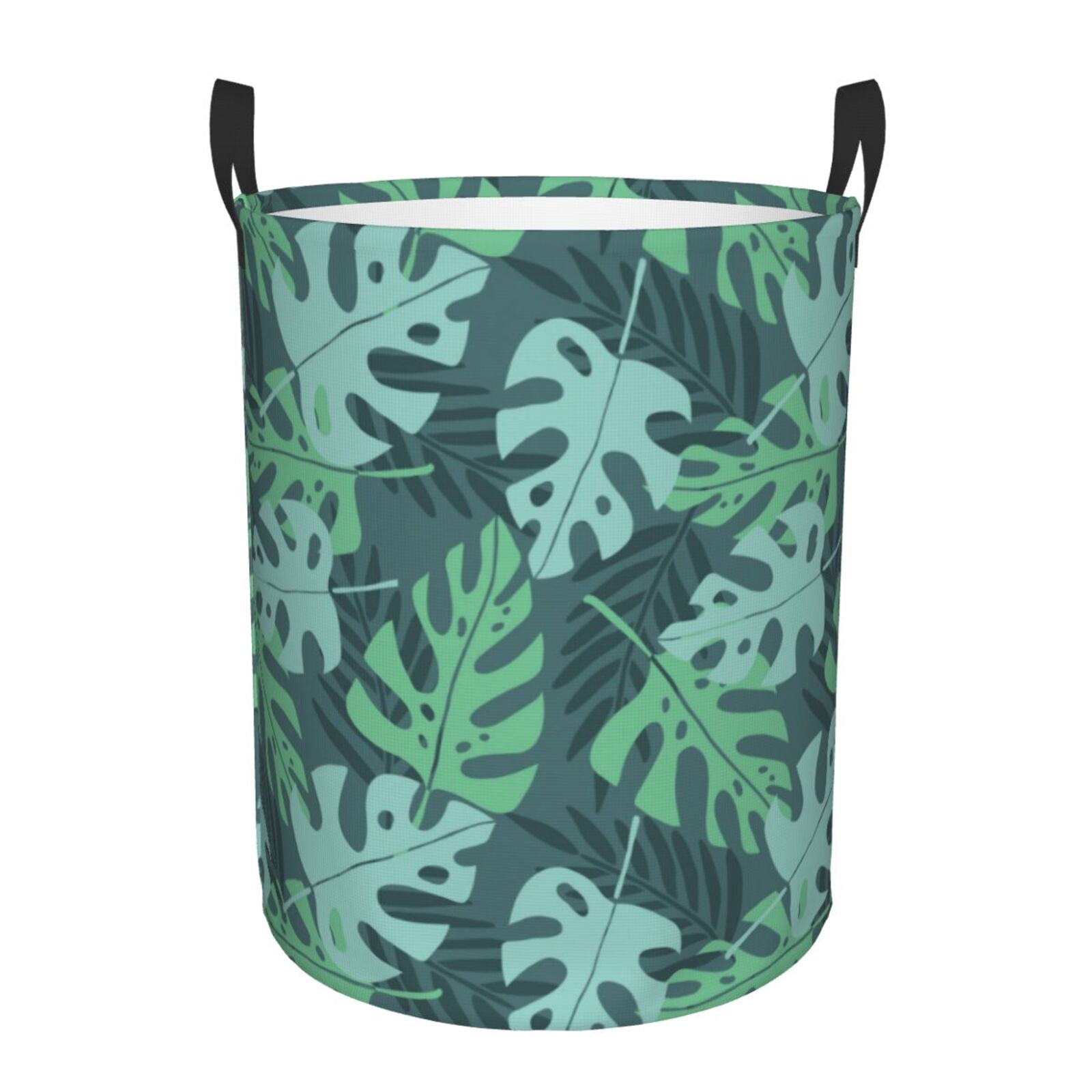 Tropical Green Leaf Laundry Basket, Laundry Hamper Waterproof Laundry ...