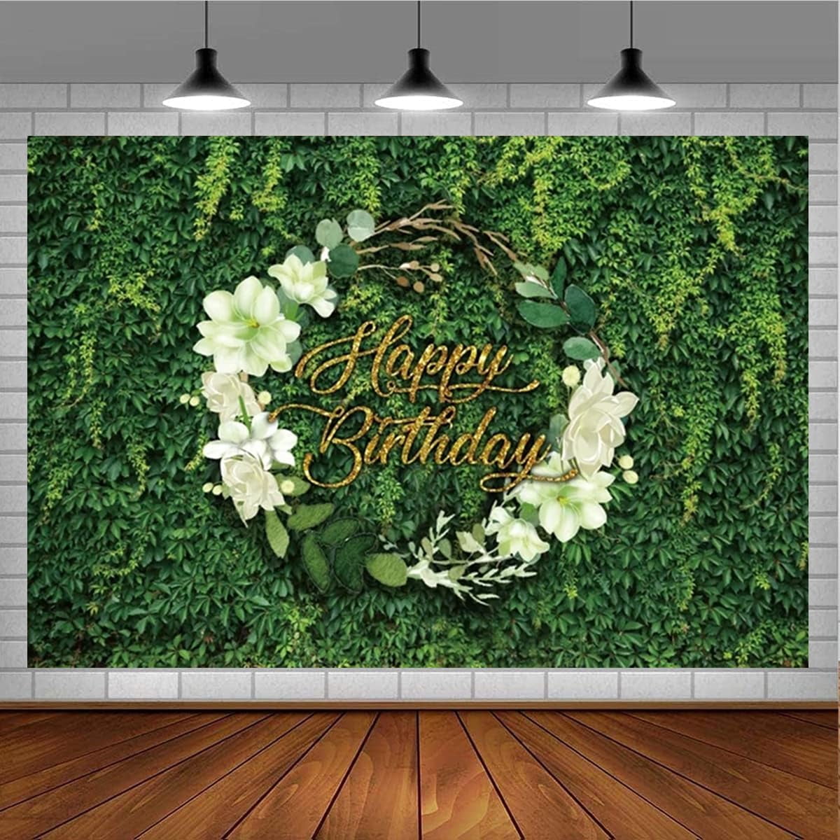 Tropical Green Leaves Happy Birthday Photography Background Aloha Luau ...