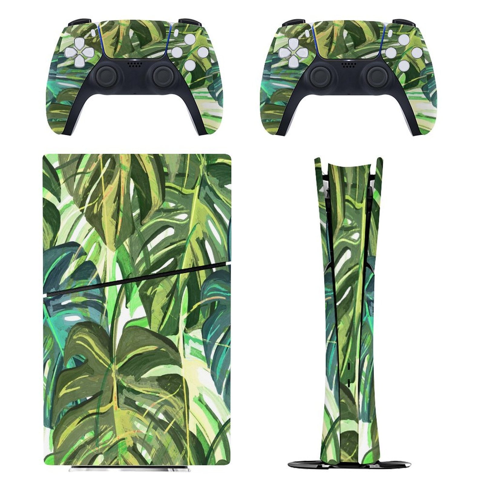 Tropical, Green Leaves, Watercolor PS5/PS5 Slim Digital Disc Skin ...