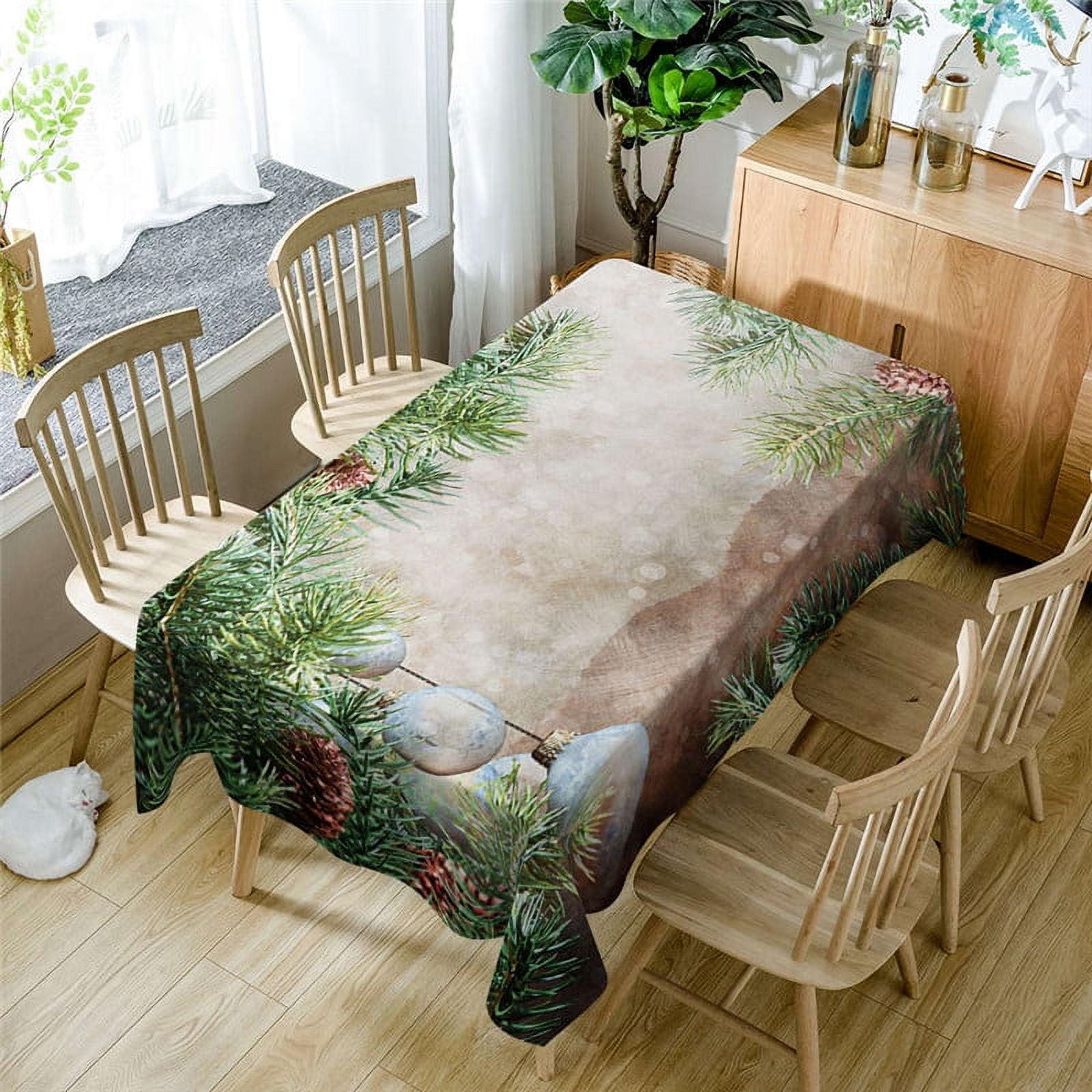 Tropical Green Plant Palm Leaf a Flower Rectangular Tablecloths Table Cloth for Dining Table ...