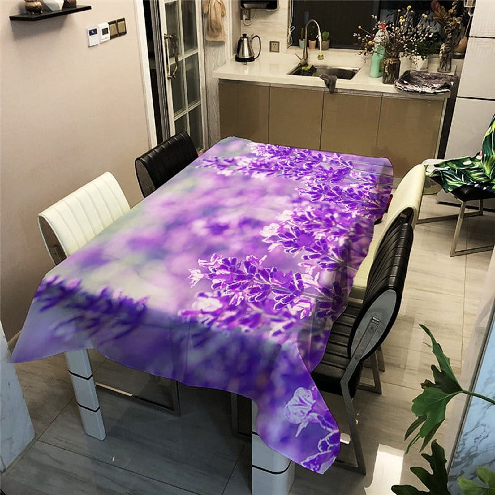 Tropical Green Plant Palm Leaf a Flower Rectangular Tablecloths Table ...