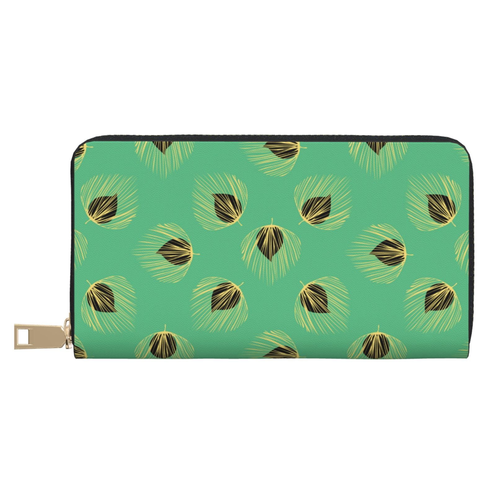 Tropical Green leaves Wallet Women, Leather Bifold Multi Card Wallet ...