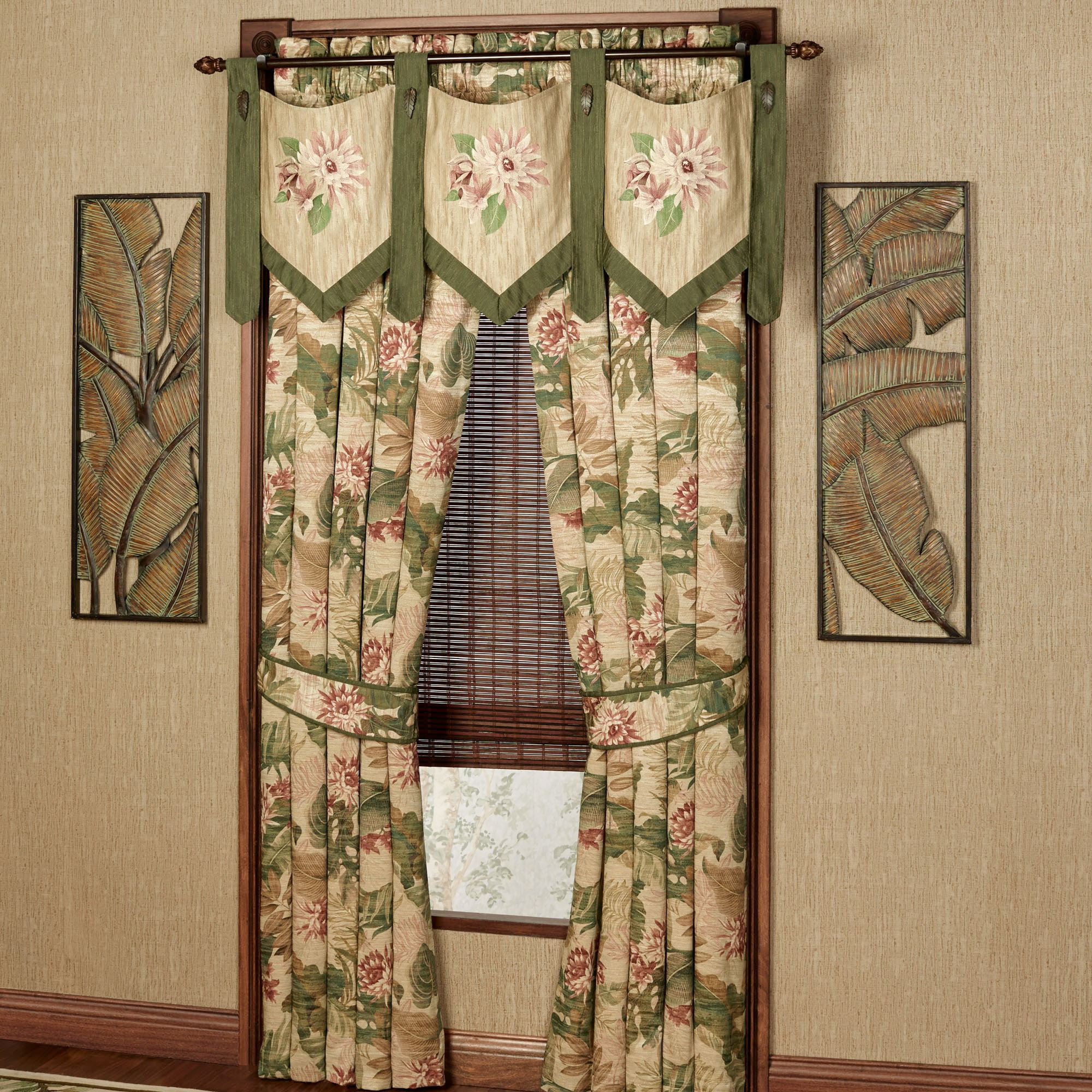 Tropical Haven Embroidered Valance Multi Warm 54 x 22 Polyester Valance ...