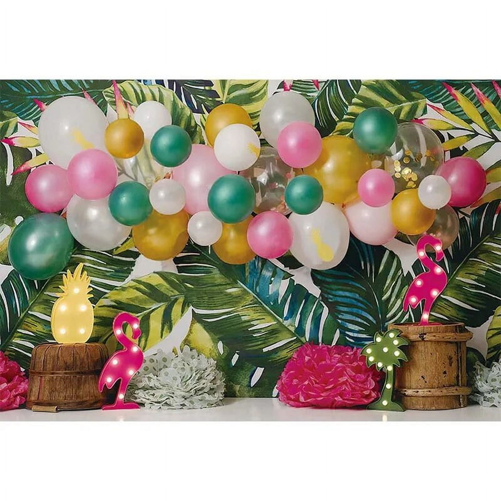 Tropical Hawaii Flamingo Backdrops Summer Pineapple Child Birthday ...
