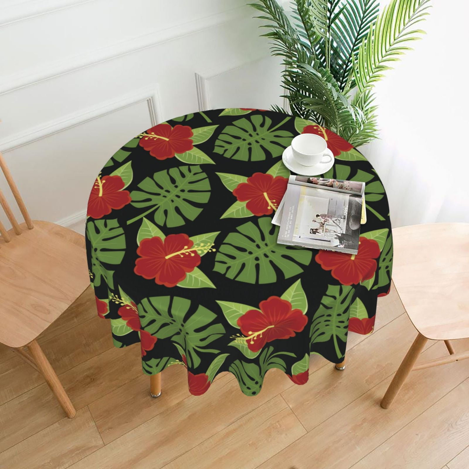 Tropical Hawaiian Flower Pattern Tablecloths Round Tablecloth ...