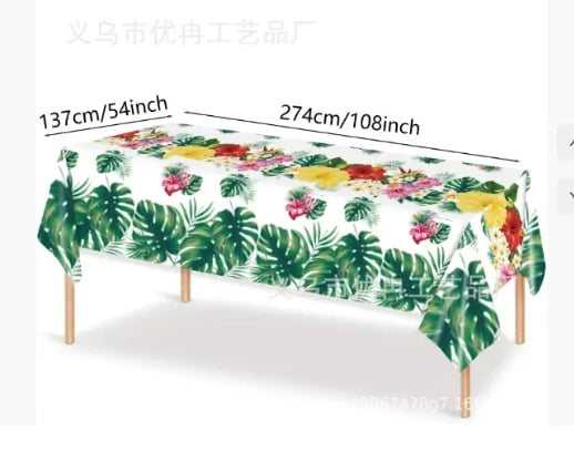 Tropical Hawaiian Tableclothes Luau Party Decor Plastic Disposable Palm ...