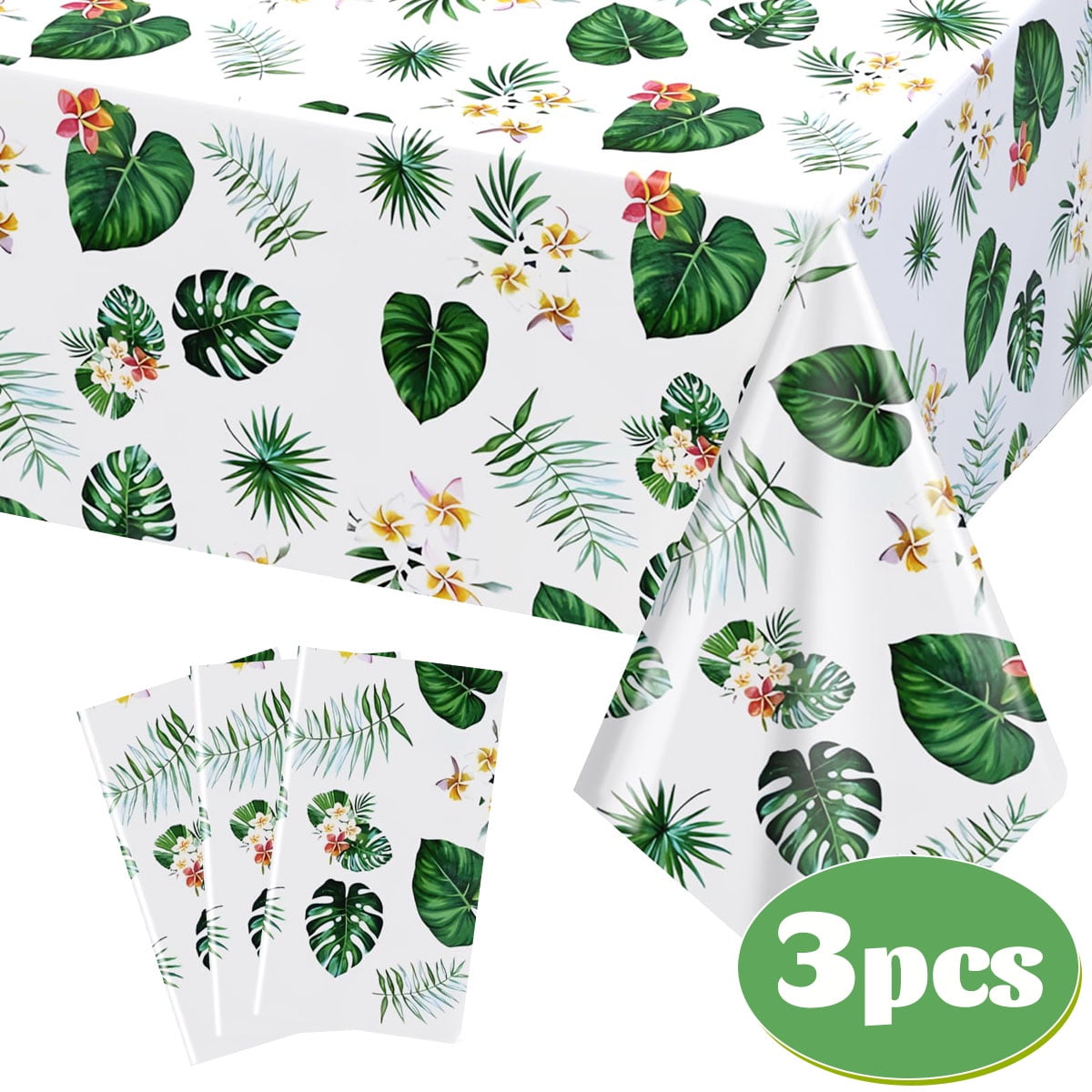 Tropical Hawaiian Tableclothes Luau Party Decor Plastic Disposable Palm ...