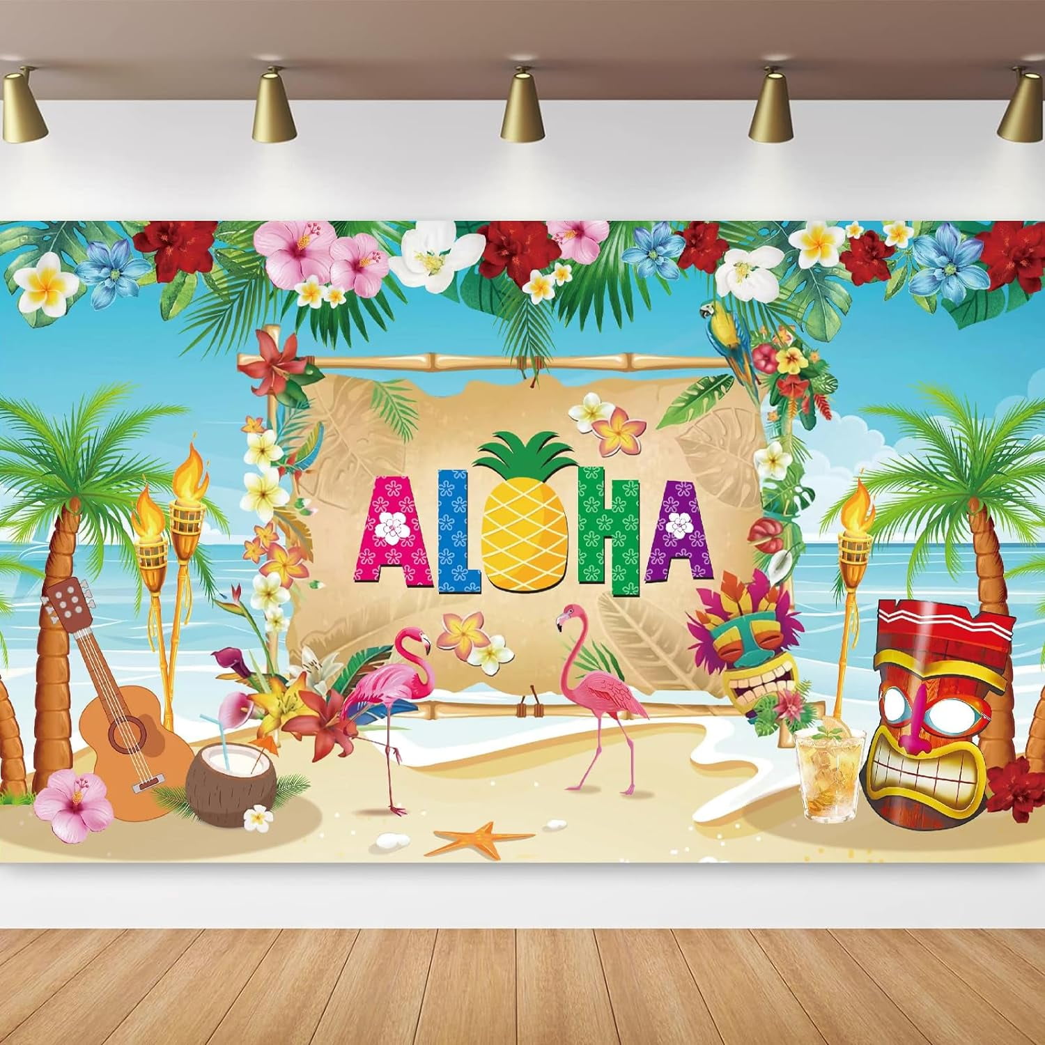 Tropical Hawaiian Themed Aloha Backdrop Banner Photography Background ...