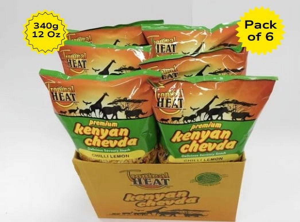 Tropical Heat Kenyan Chevda - CHILLI LEMON Flavor - 6 Pack - 340g x6 ...
