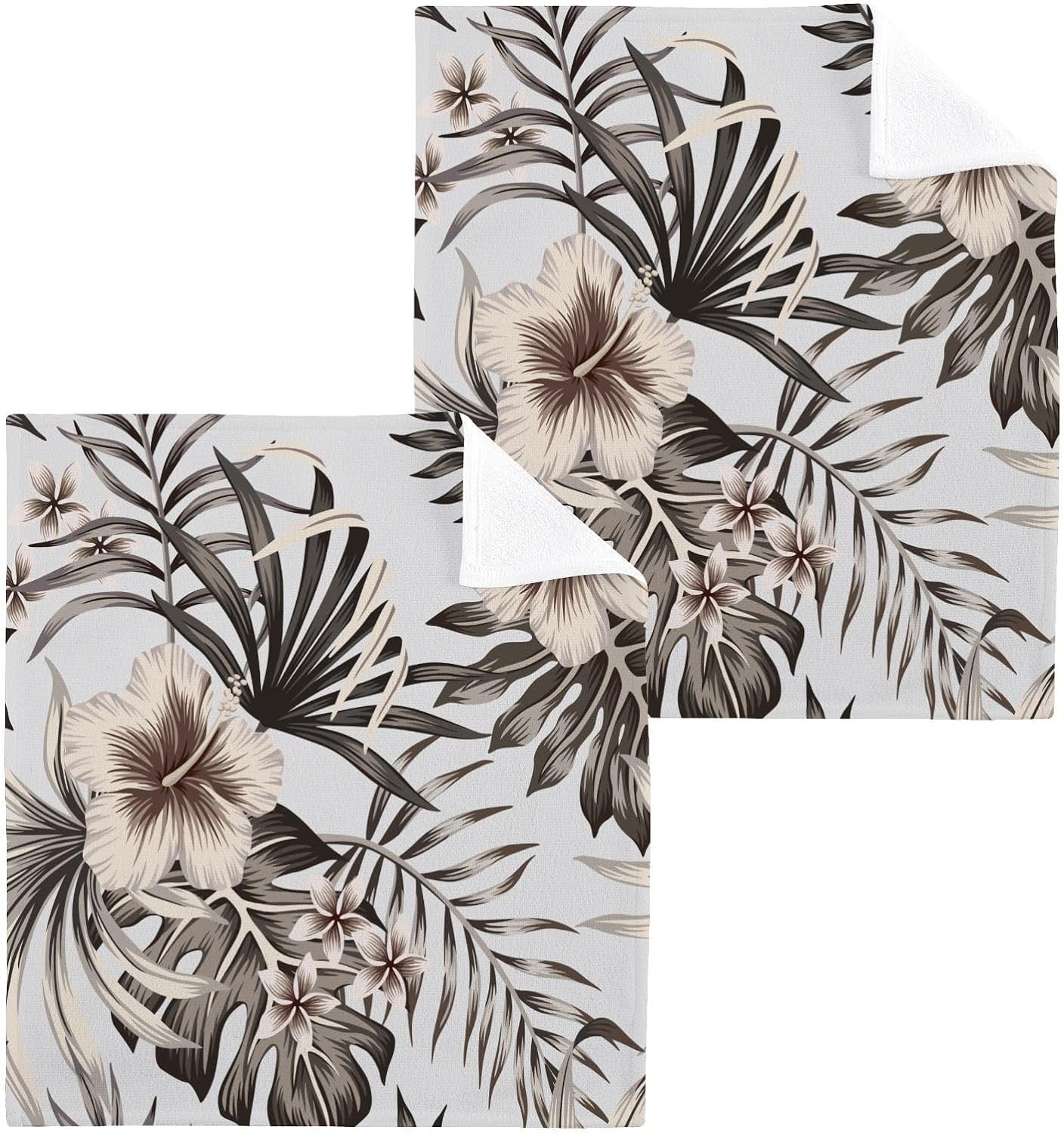 Tropical Hibiscus Flower Wash Cloth Set of 6, 12 x 12 Inch Cotton Baby ...