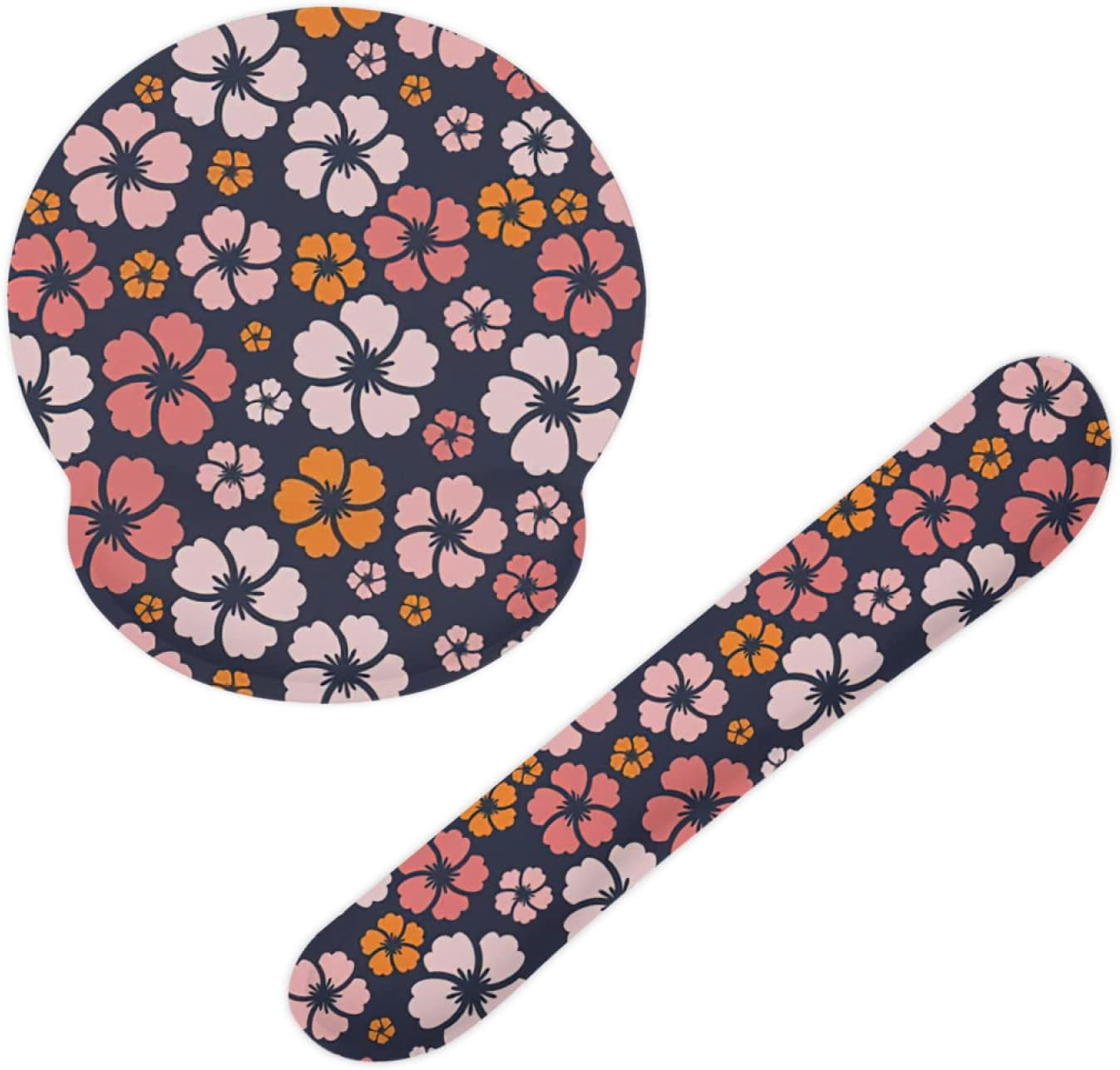 Tropical Hibiscus Plumeria Floral Plant Keyboard Wrist Rest Pad And ...
