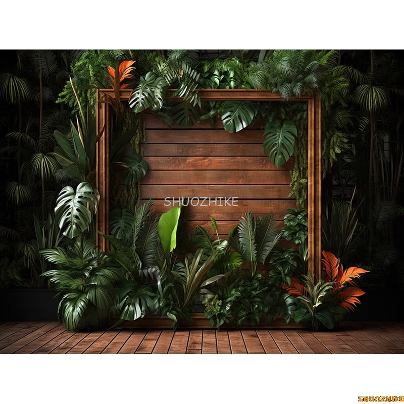 Tropical Holiday Flamingo Ocean Scery Photography Backdrops Prop Palm ...