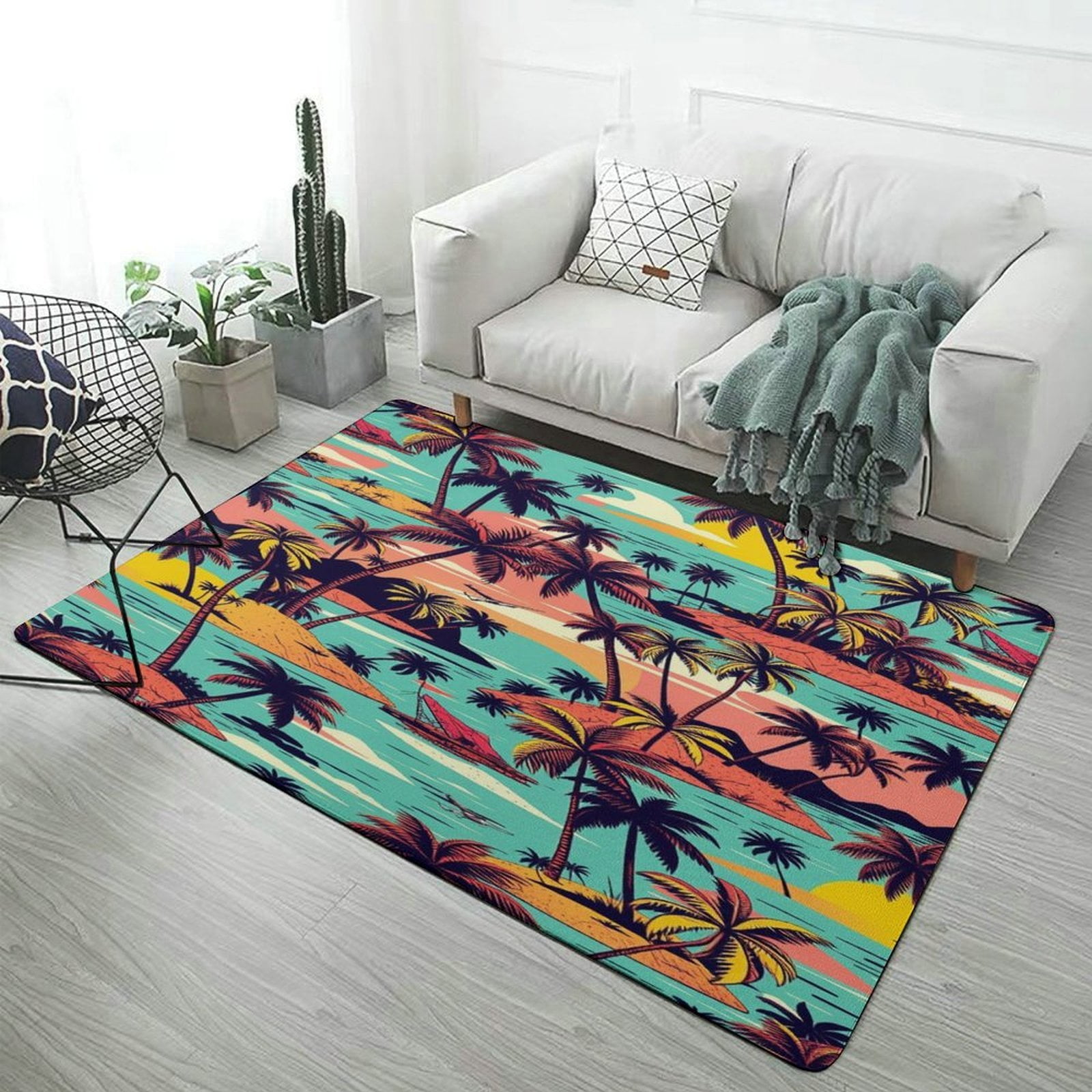 Tropical Island Paradise Carpet Large Size Living Room American Style ...