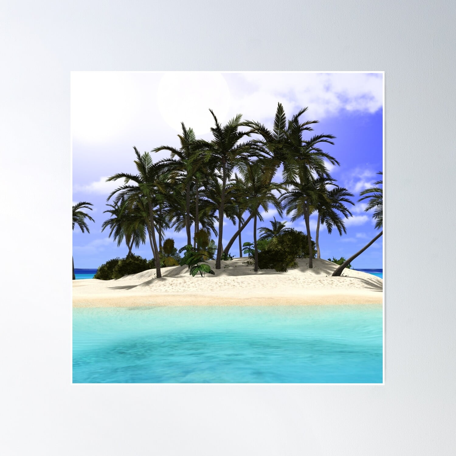 Tropical Island Paradise Poster Wall Art, Modern Wall Decor, 24x24 ...