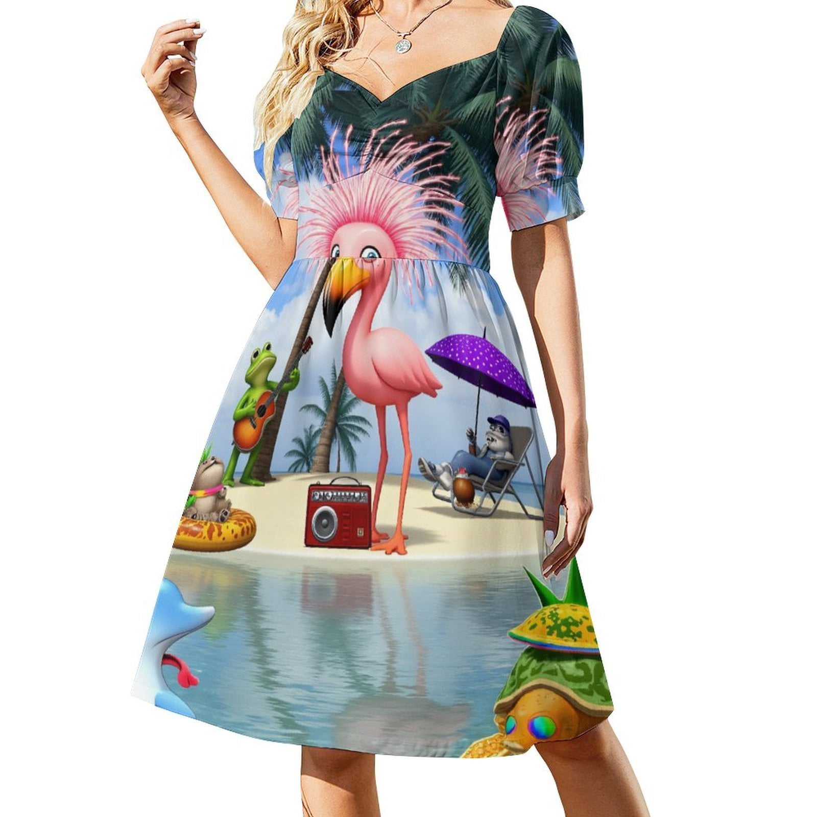 Tropical Island Party Scene Summer Women's Dress 2025 Elegant Dresses ...