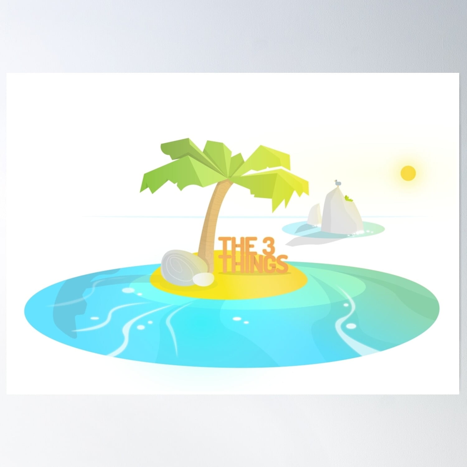Tropical Island Poster Wall Art, Modern Wall Decor, 8x12 UNFRAMED ...